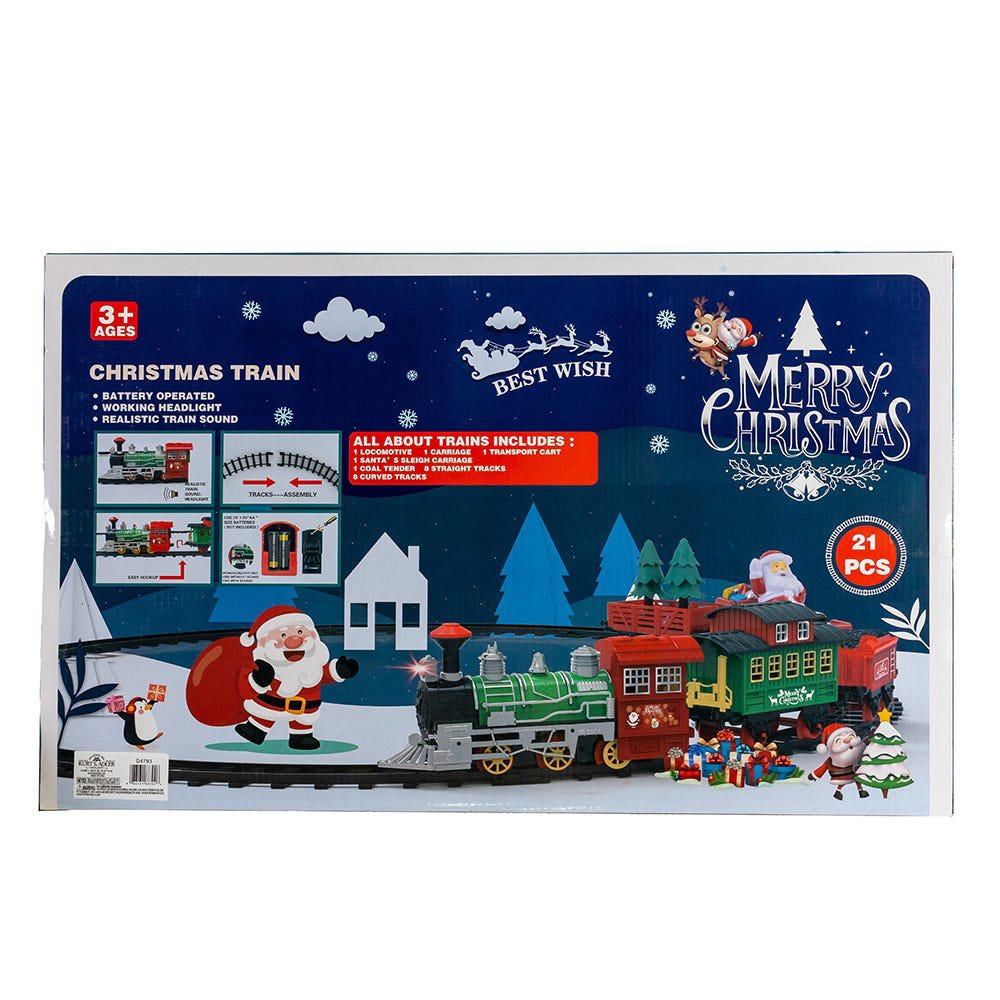 Kurt Adler Battery Operated Musical Train with Tree and Santa Table ...