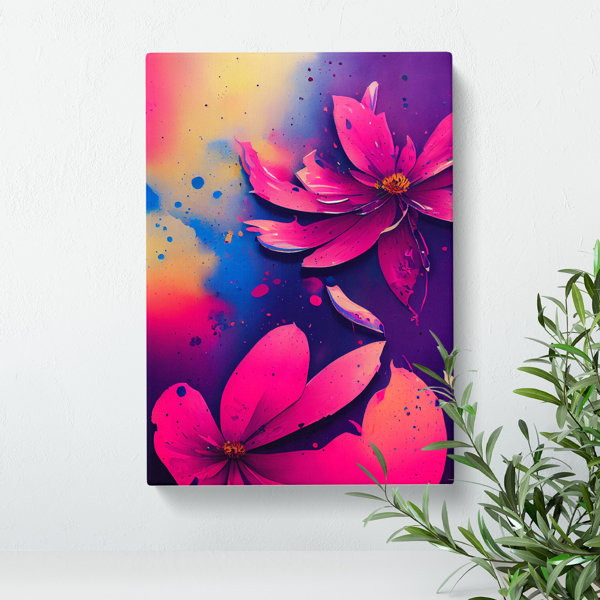 Marlow Home Co. Paint Splat Flower No.4 Abstract - Wrapped Canvas ...