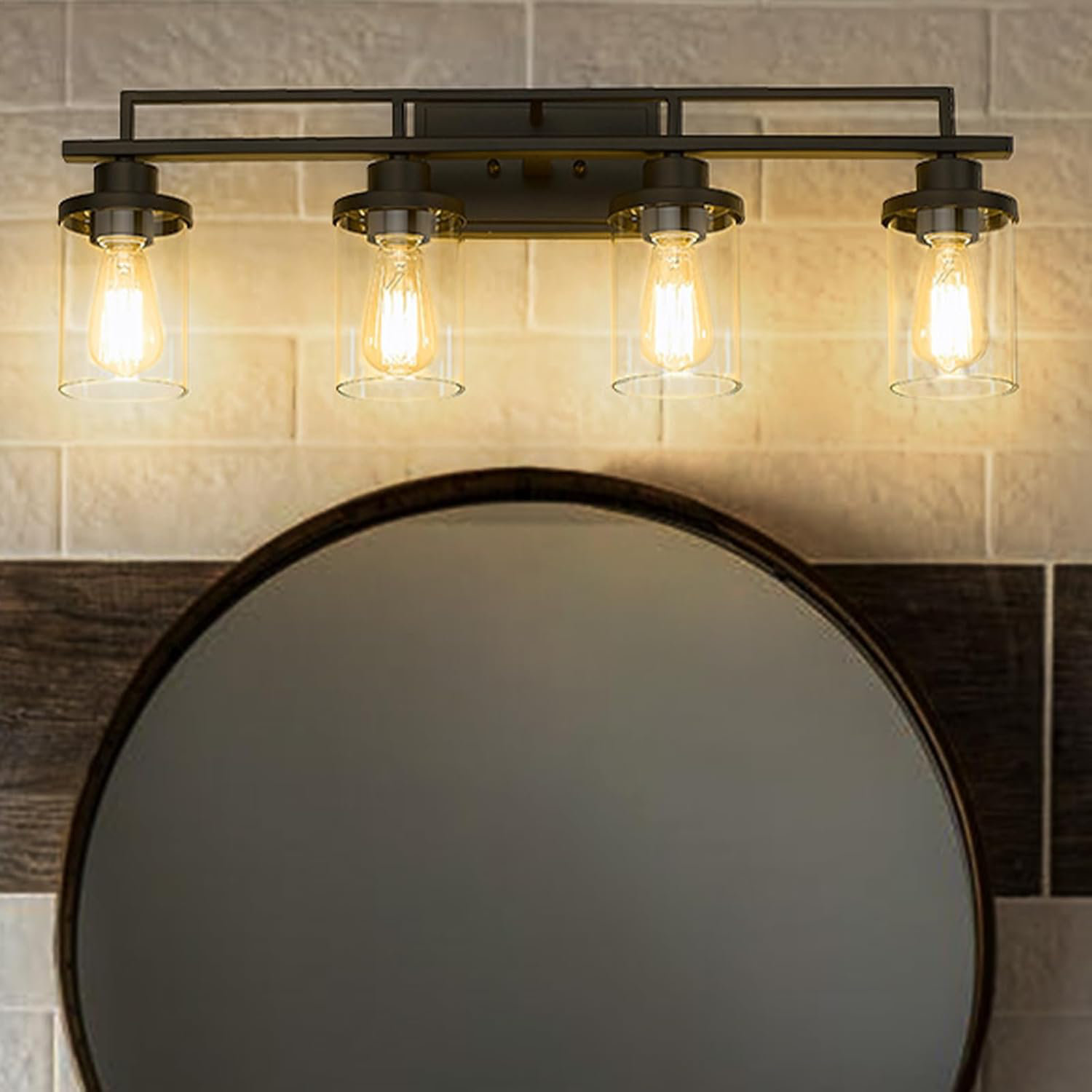 17 Stories 4-Light Vintage Vanity Light, Oil Rubbed Bronze Bathroom ...