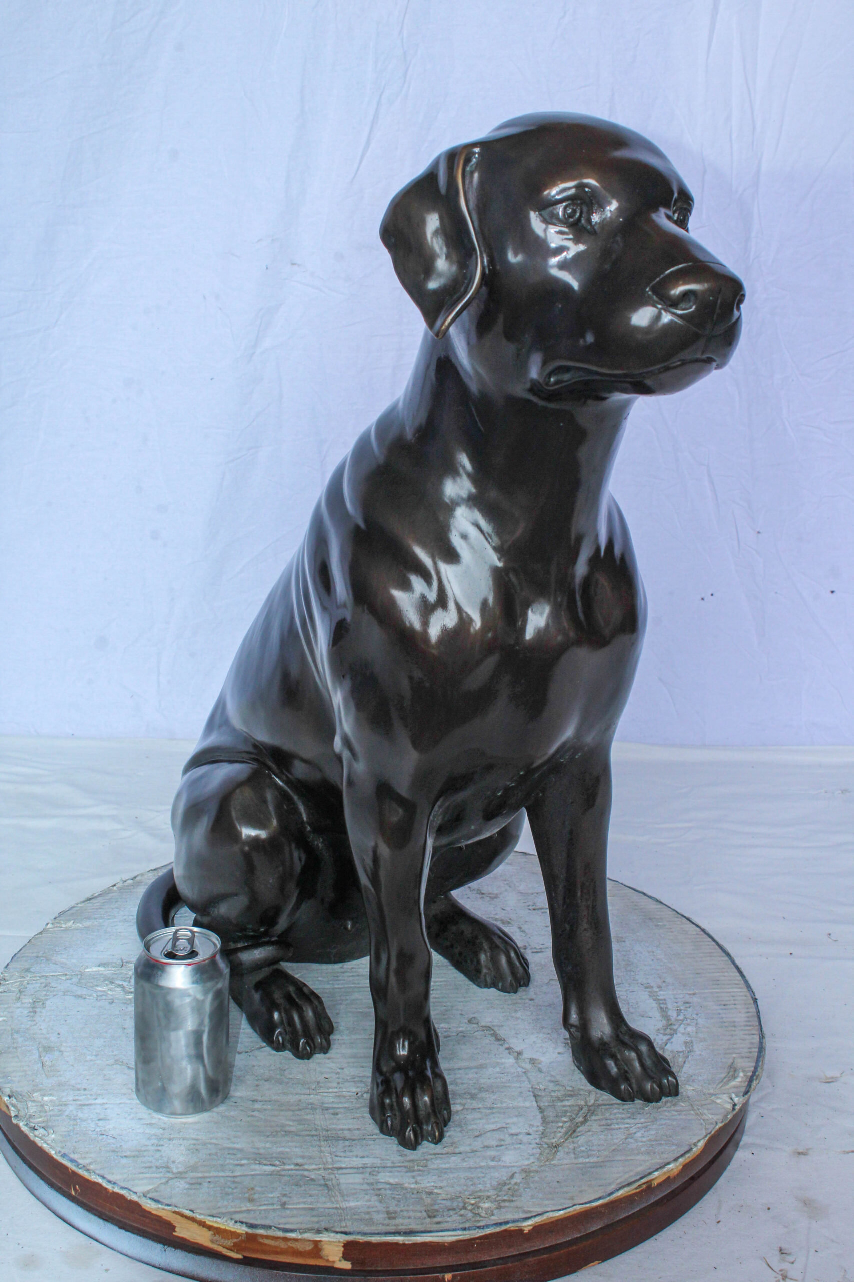Red Barrel Studio® Large Bronze Chocolate Labrador Dog Statue Sitting ...