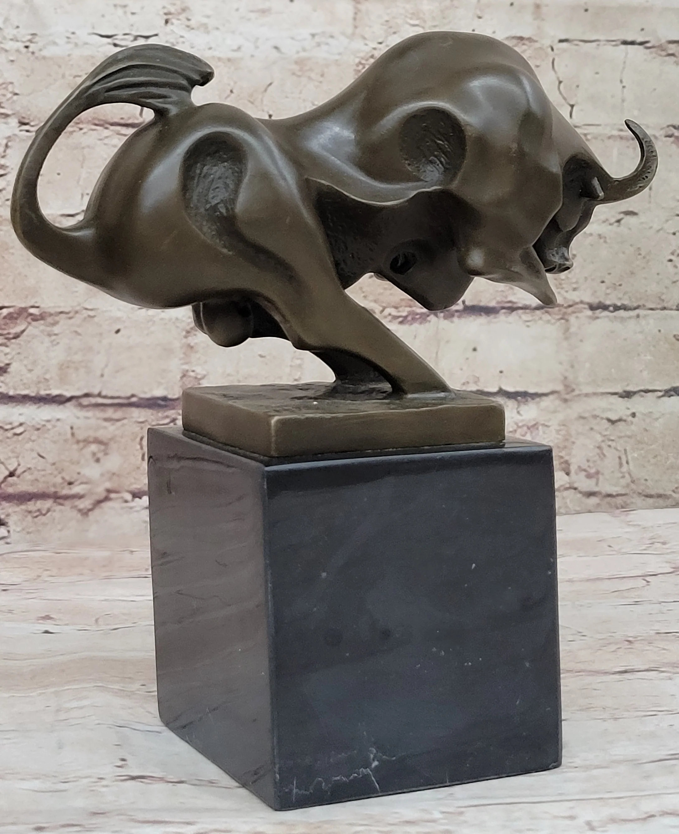 Orren Ellis Shalika Abstract Modern Art Charging Bull Original Signed ...