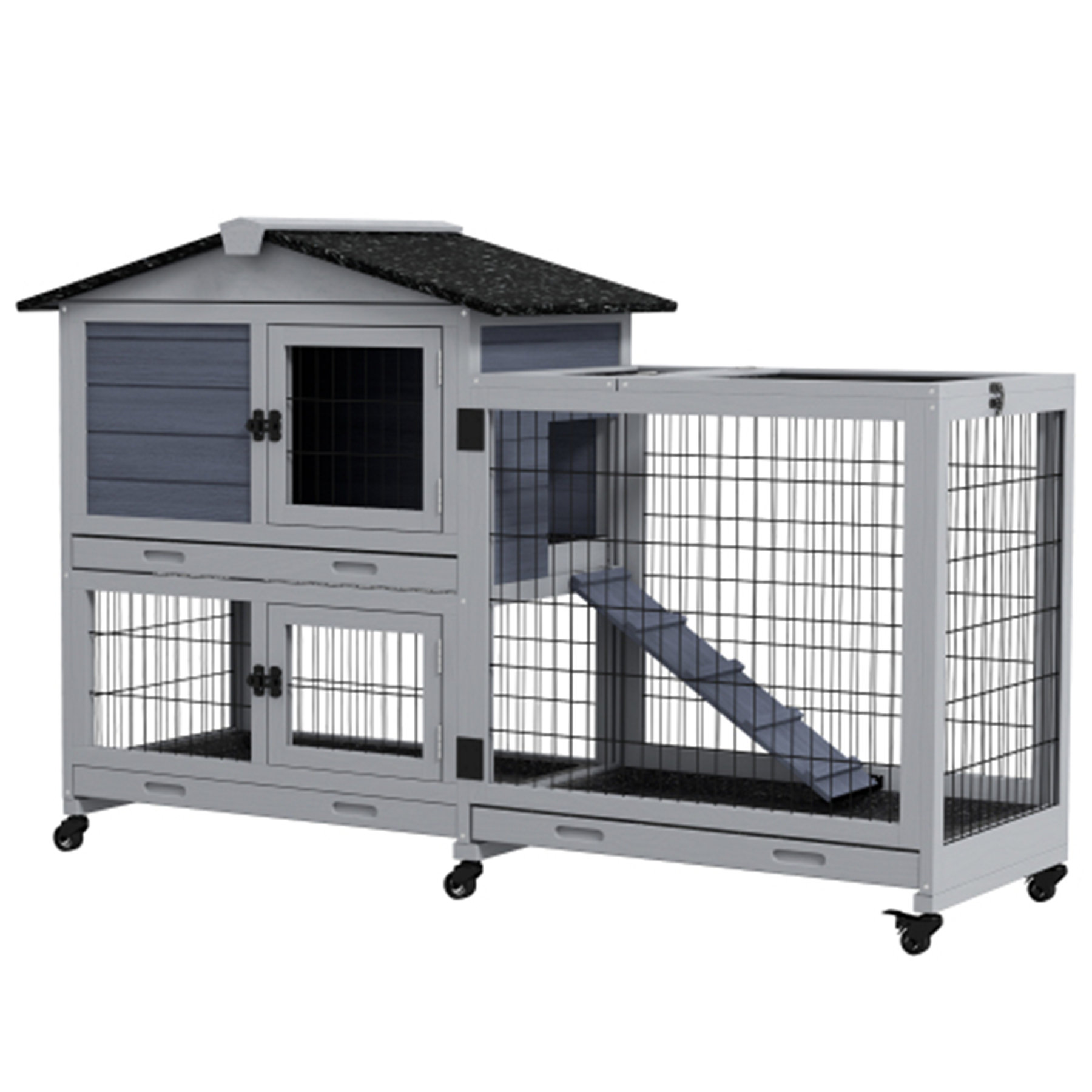 Tucker Murphy Pet™ Rabbit Hutch 2-Story Bunny Cage Small Animal House ...