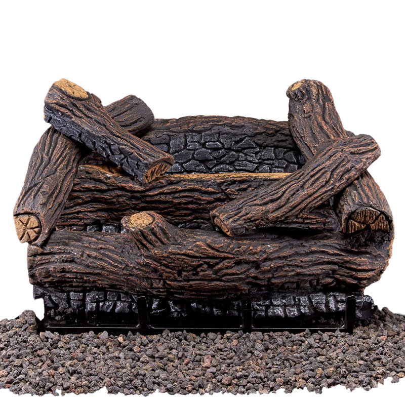 Duluth Forge Ventless Dual Fuel Gas Log Set - 18 in. Split Red Oak ...