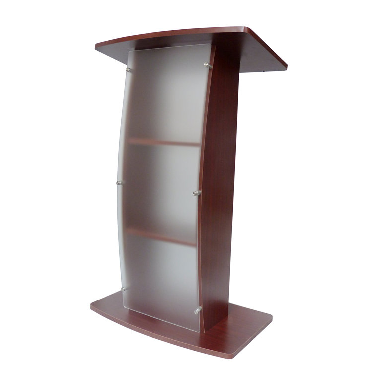 FixtureDisplays 44.25" Tall Podium for Floor, Curved Frosted Front ...