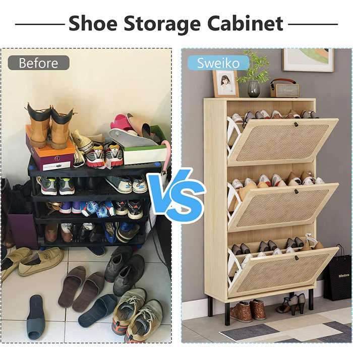 Bay Isle Home 18 Pair Shoe Storage Cabinet & Reviews | Wayfair