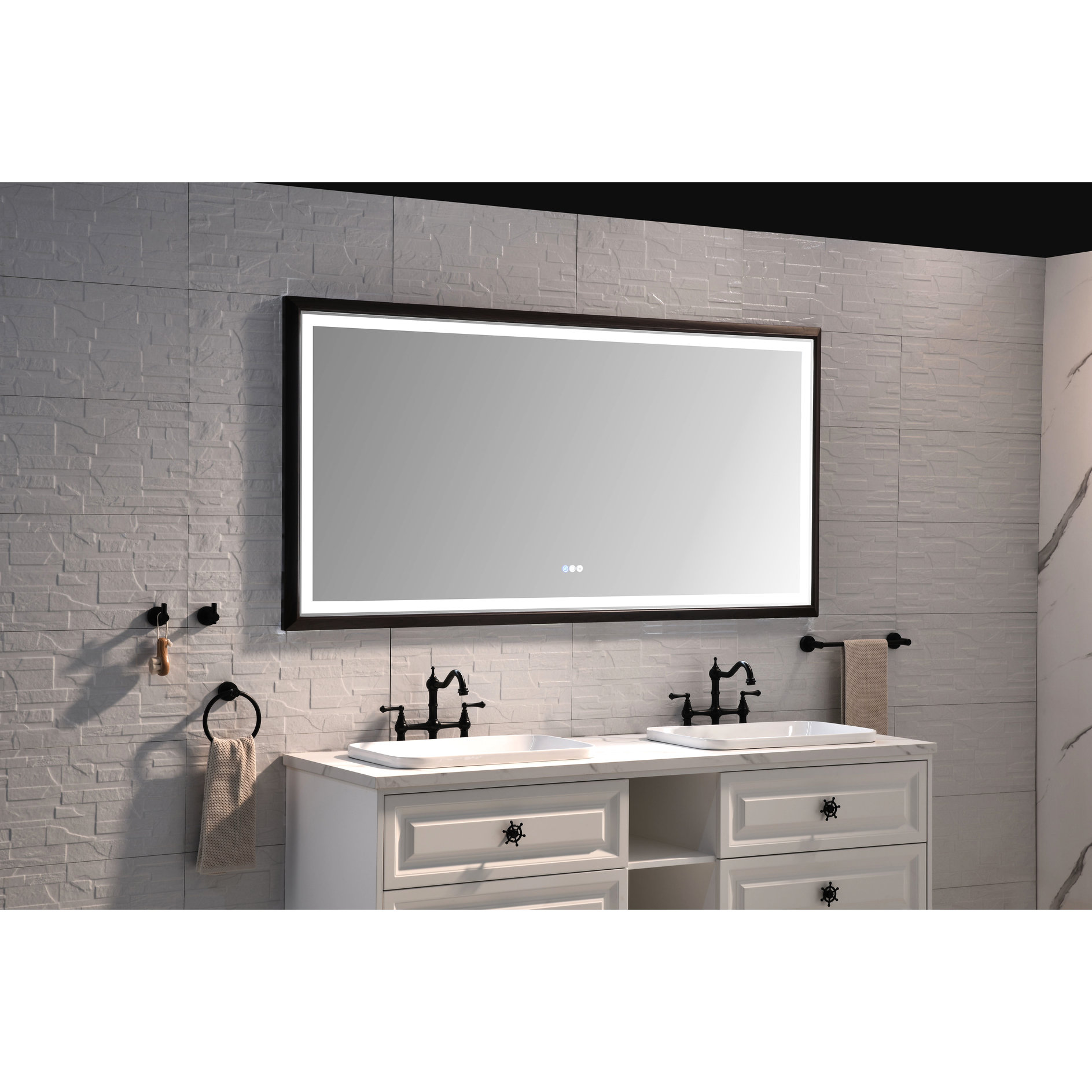 Orren Ellis Wall Mounted 60 X 48 Inch - Fog Led Bathroom Mirror With ...