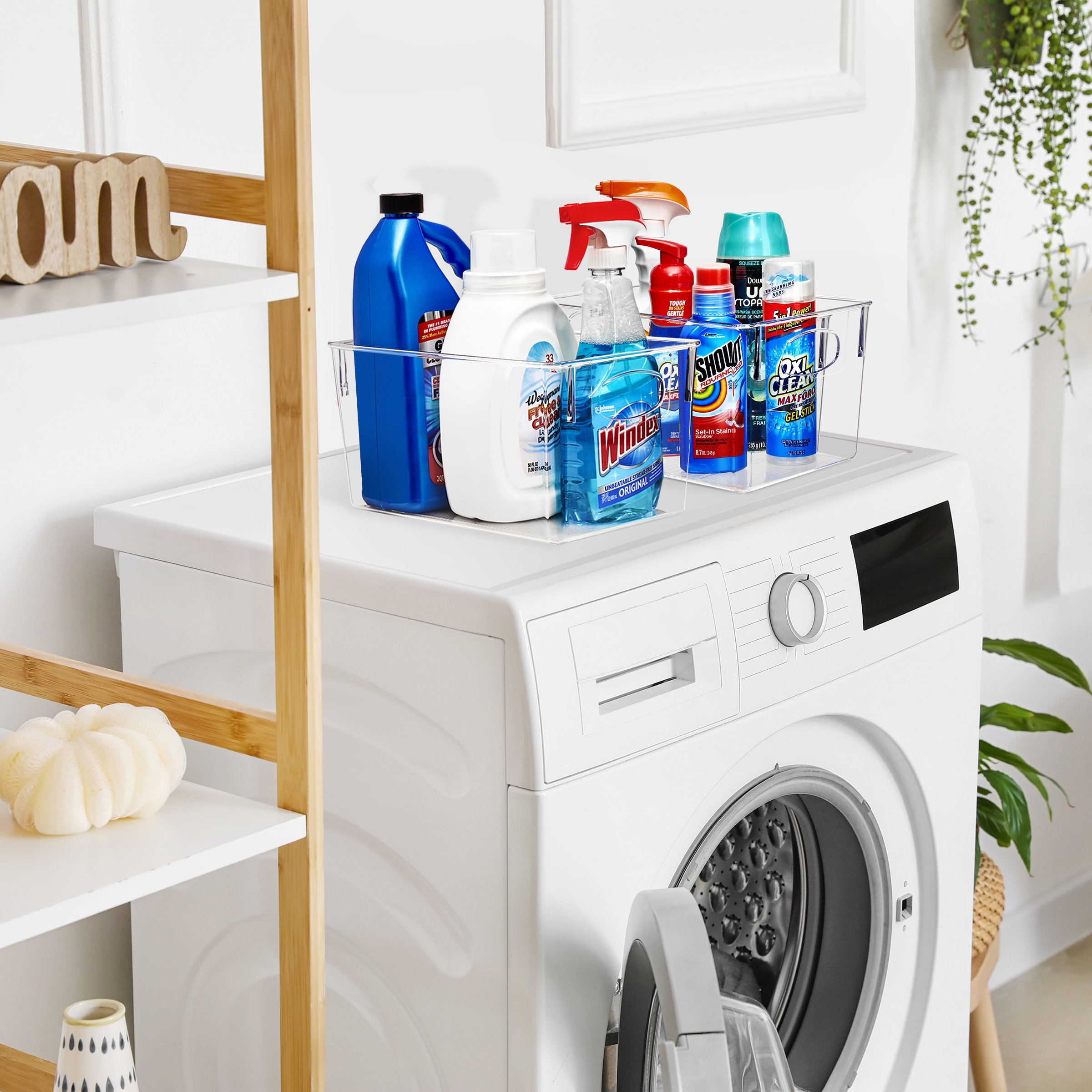 Rebrilliant 4 Pack Medium Storage Bins Clear Plastic Organizer ...