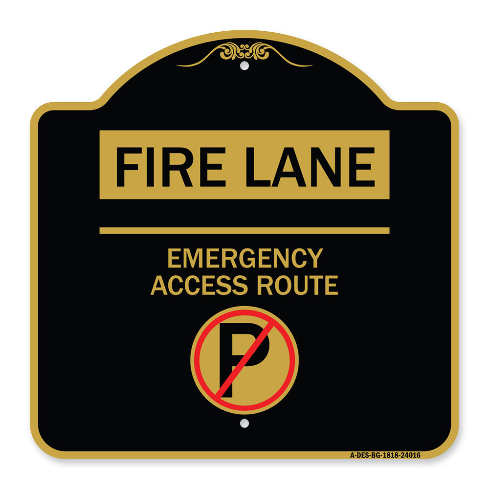Signmission Designer Series Sign - Fire Lane - Emergency Access Route ...