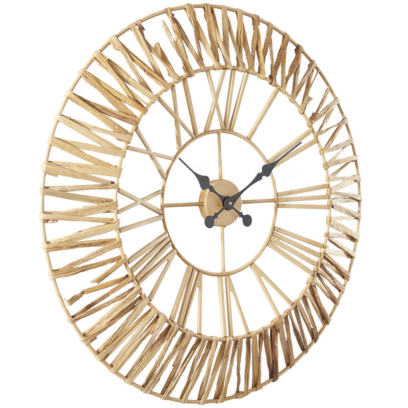 Bay Isle Home™ Datus Cole And Grey Natural Metal Nature Wall Clock ...