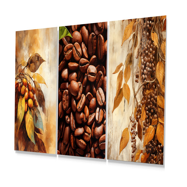 Lark Manor™ Coffee Bean Minimal Harmony - Coffee Metal Wall Decor Set ...