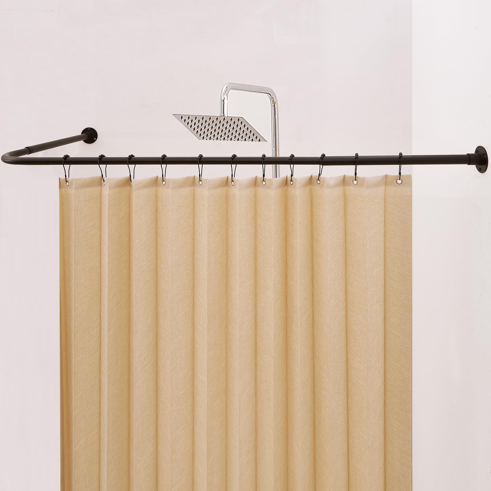 OLHAV Corner Shower Curtain Rod, 39"-69" x 55"-85" Adjustable L Shaped ...