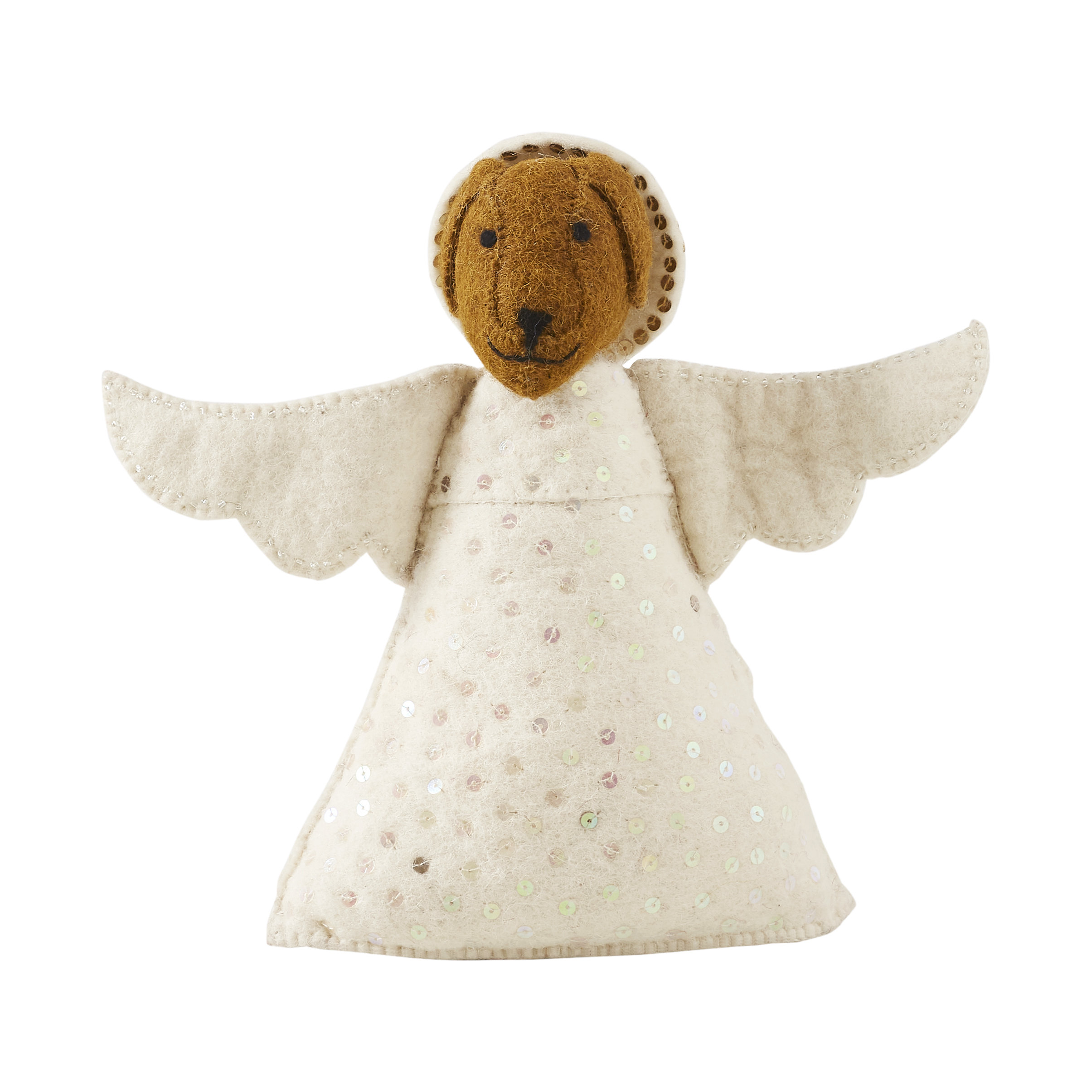 The Holiday Aisle® Brown Dog Angel Handmade Felt Christmas Tree Topper ...