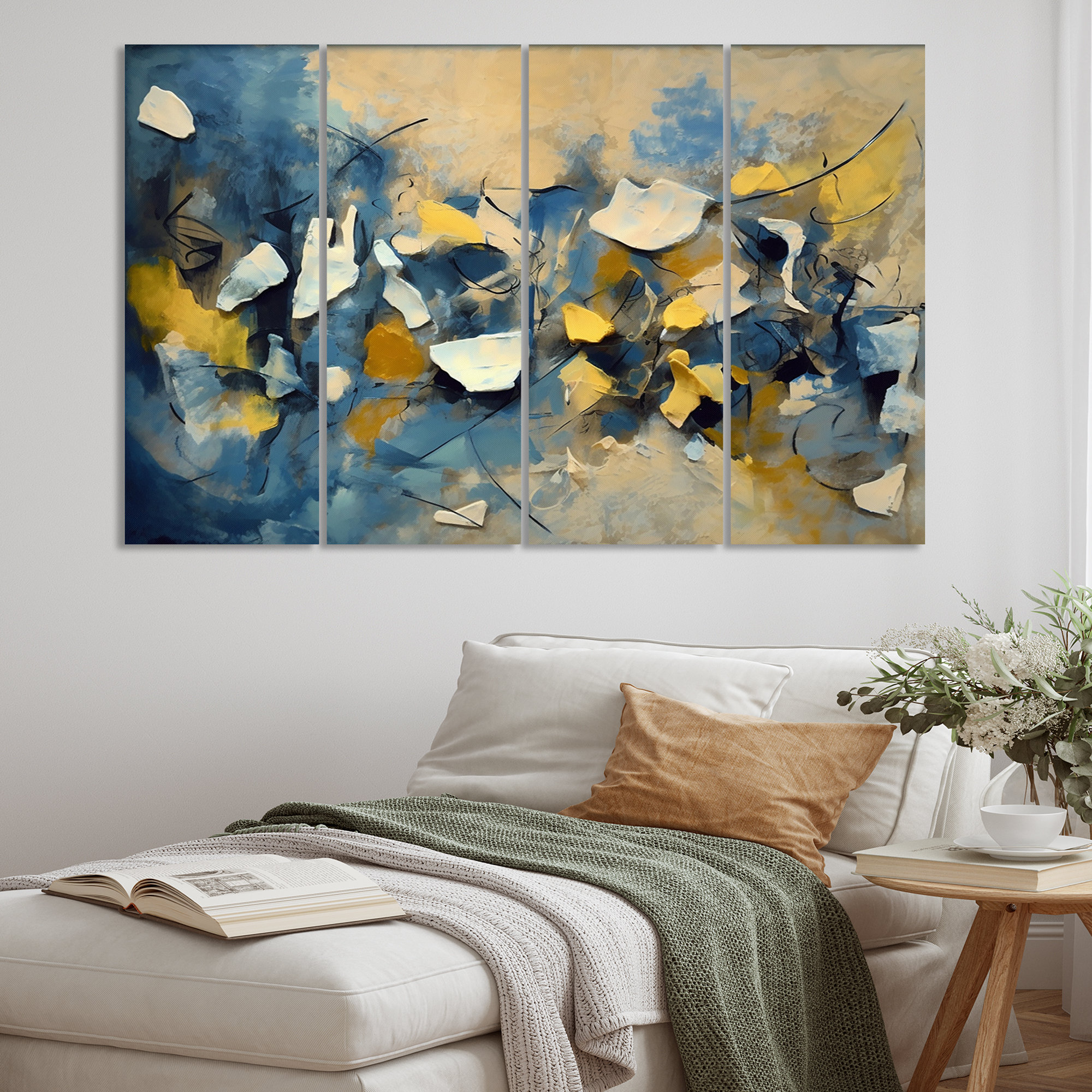 Wrought Studio Jazz Interchange In Blue - Abstract Collages Canvas ...