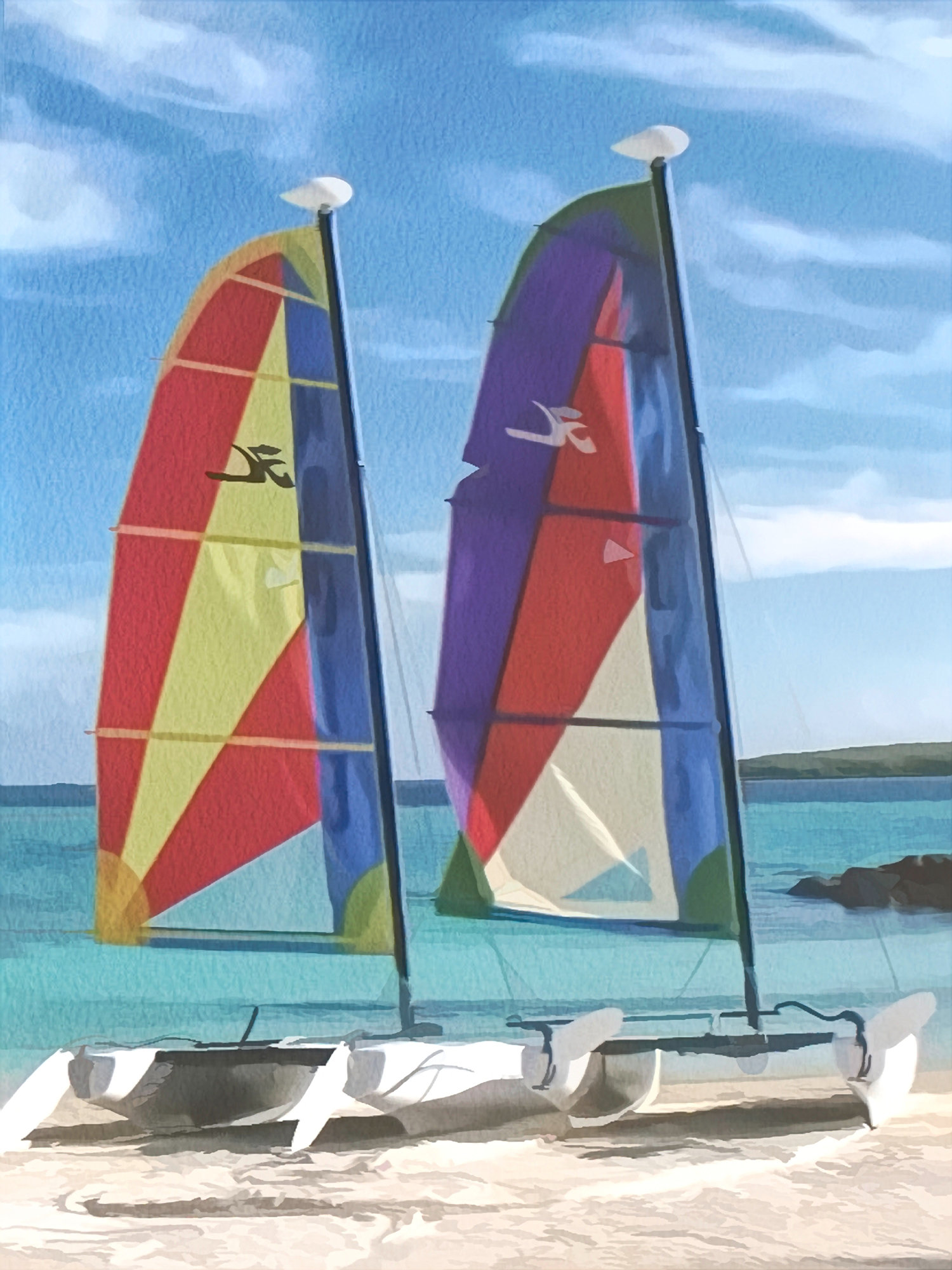 Breakwater Bay Catamarans by Graffitee Studios - Wrapped Canvas Graphic ...
