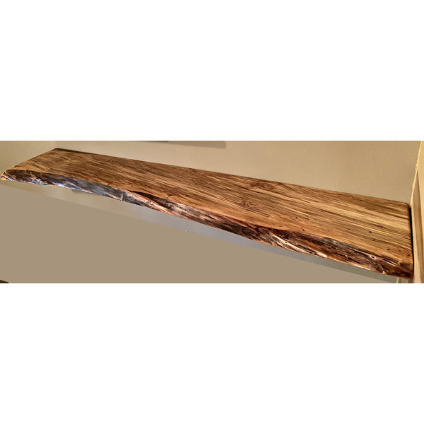 Steel Oak Maple Floating Shelf with Live Edge | Wayfair