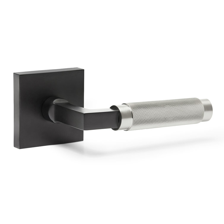 Explore Hardware New York Solid Brass Matte Black Door Lever with Satin ...