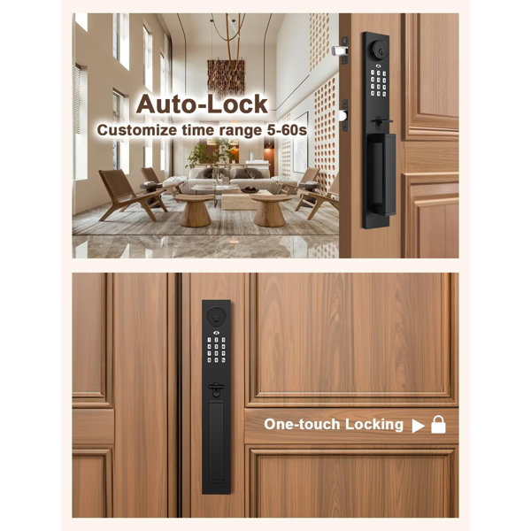 ARMIJU Keyless Entry Door Lock with Lever and Digital Keypad Deadbolt ...