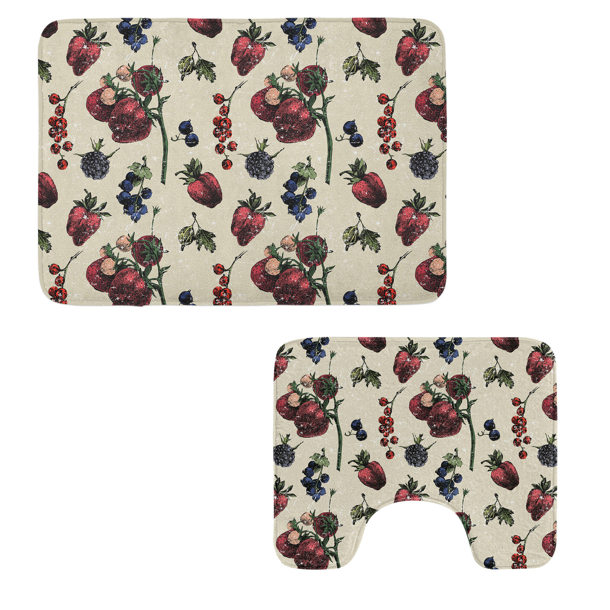 East Urban Home Vintage Bathroom Rug Set 2 Pieces Rectangle & Contour ...