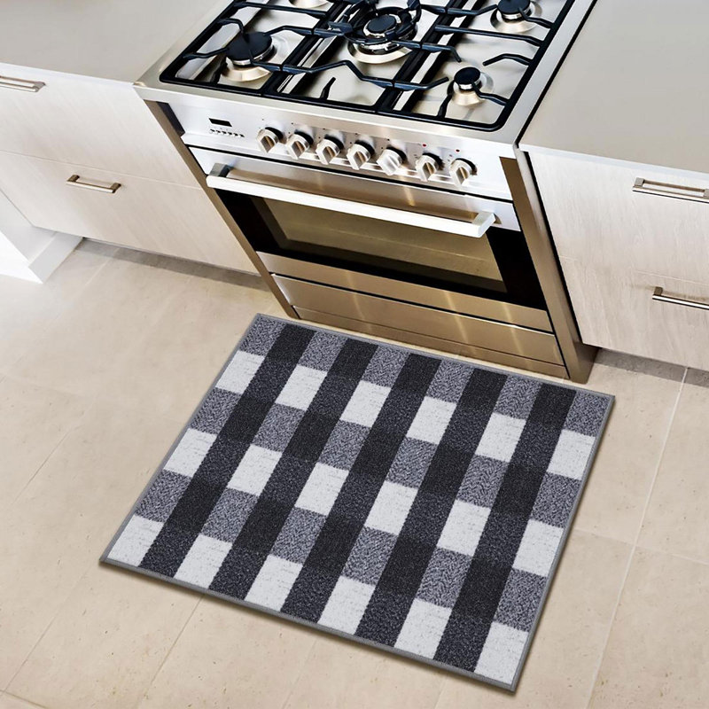 Ottomanson Non-Slip Checkered Plaid Area Rug For Living Room, Hallway ...