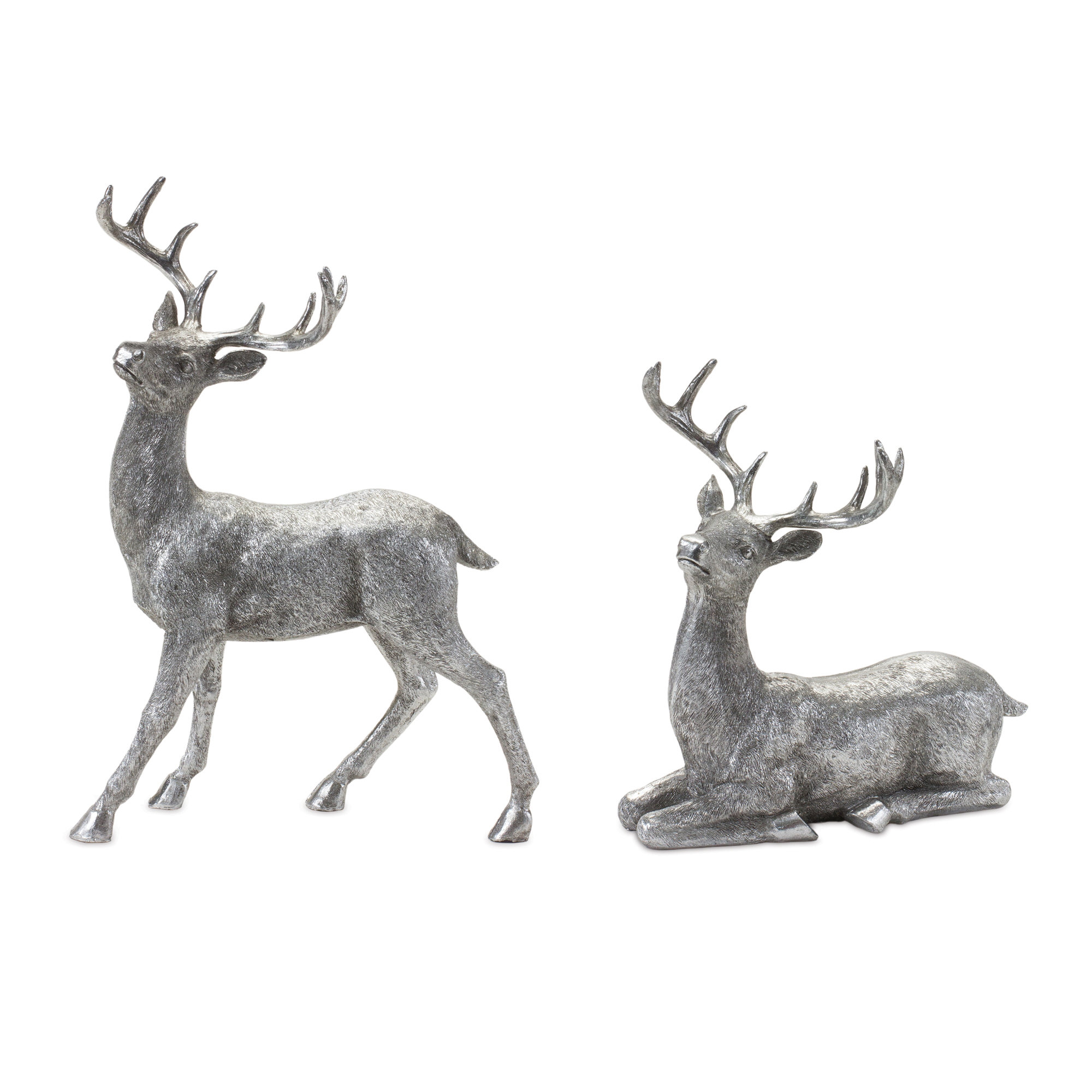 The Holiday Aisle® Silver Deer Statue (Set of 2) | Wayfair
