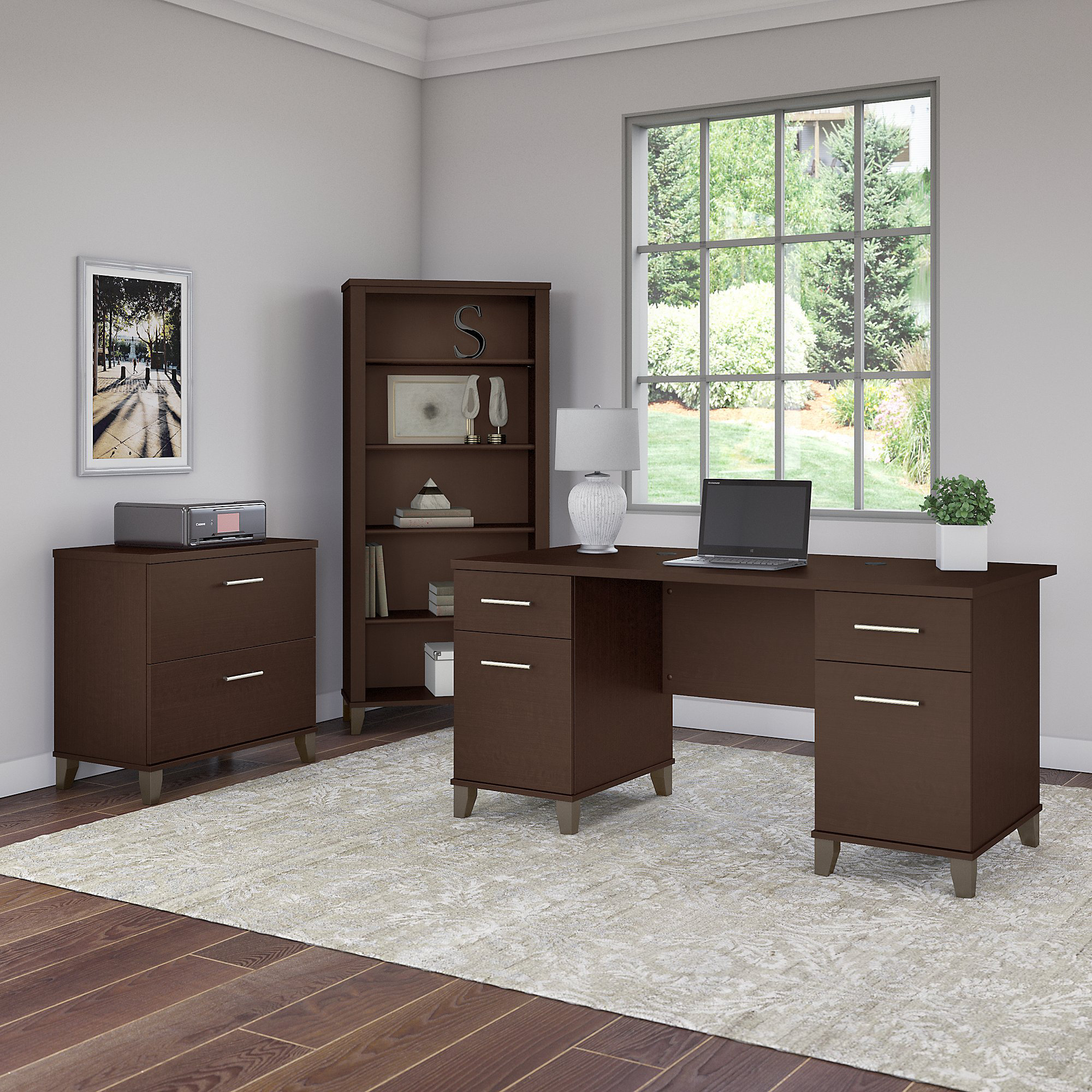 Gracie Oaks Magomed 3 Computer Desk Office Set & Reviews | Wayfair