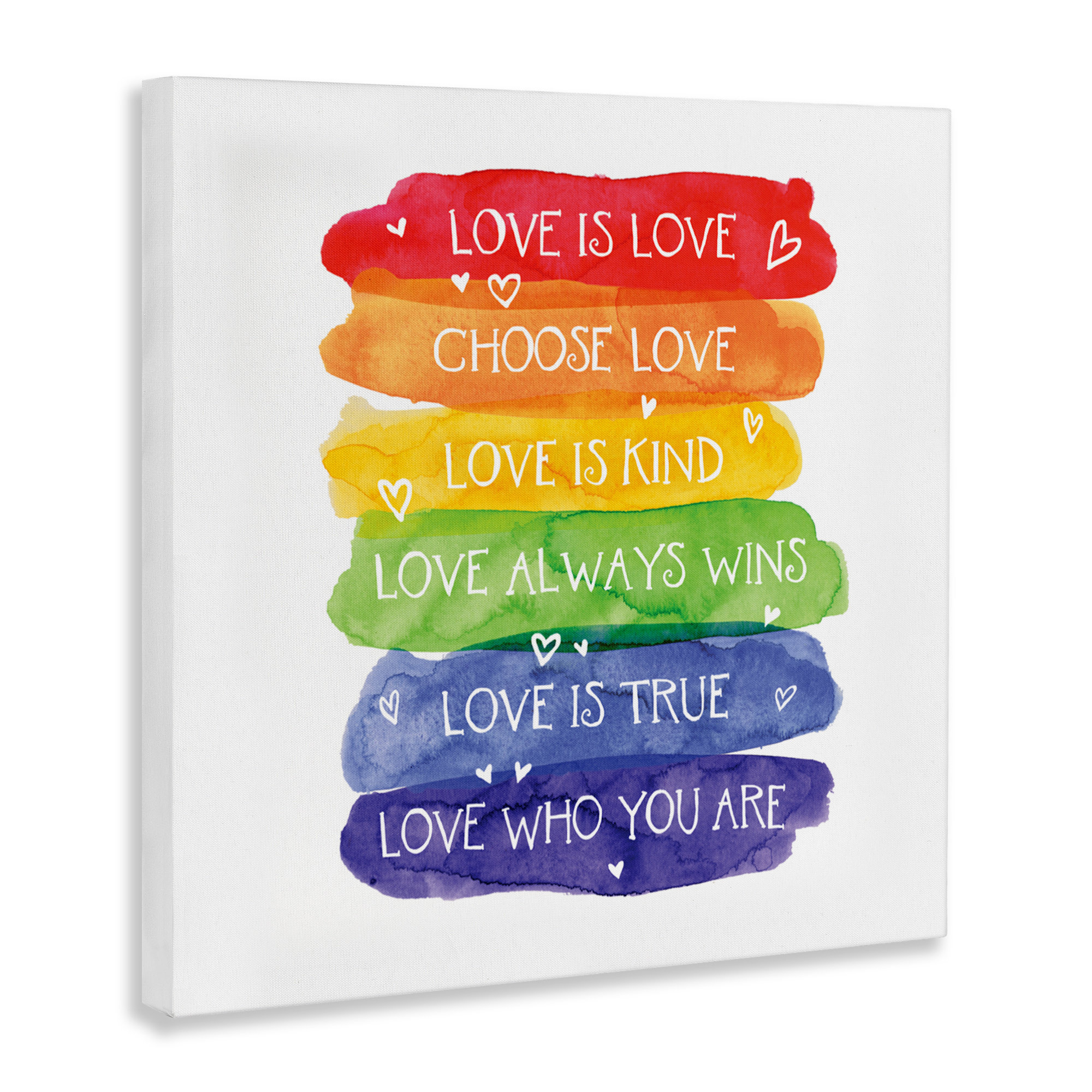 Dakota Fields Love Who You Are Rainbow Canvas, design by Tim Coffey - Wayfair Canada