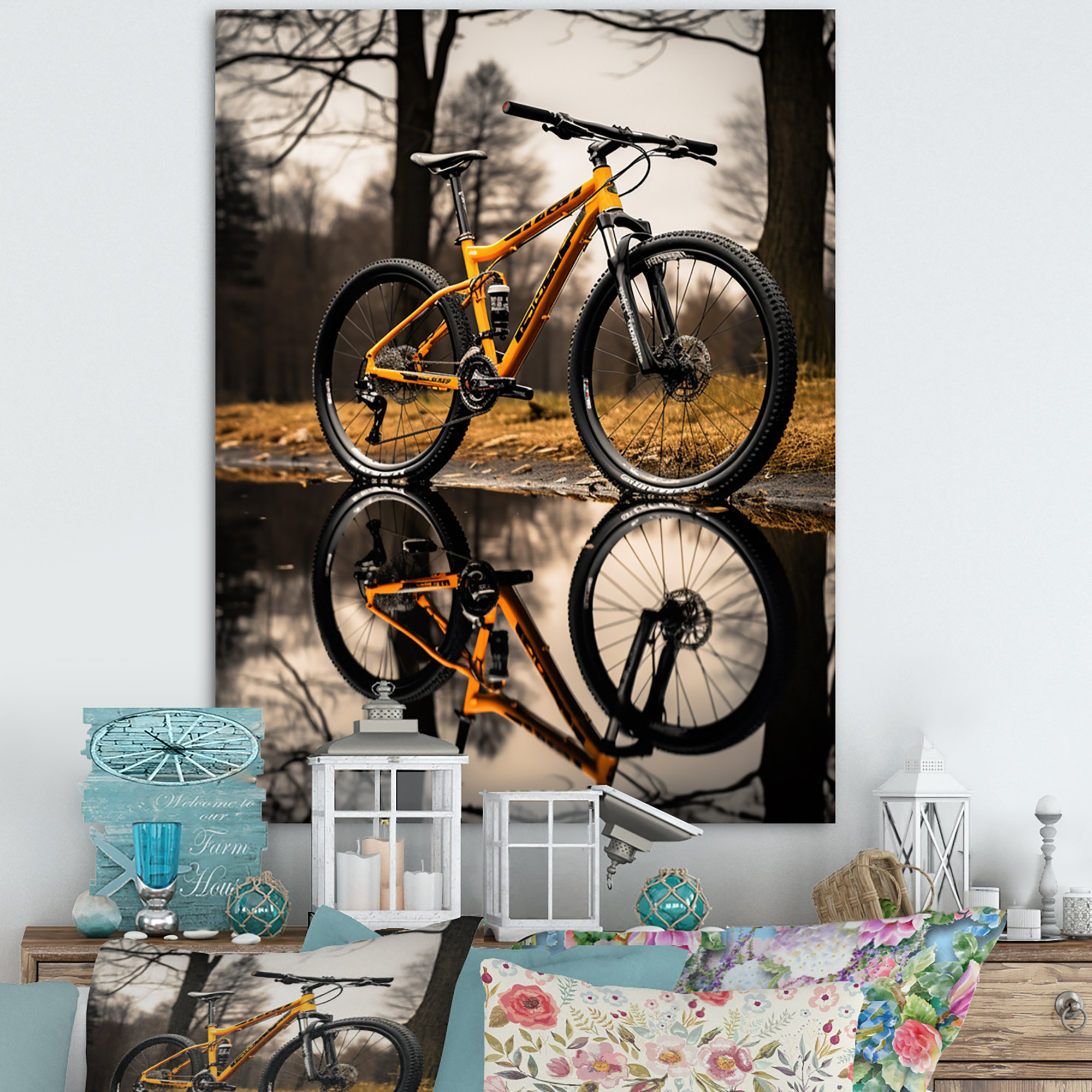 Hokku Designs Bicycle Bicycle Reflections I - Bicycle Canvas Wall Art ...