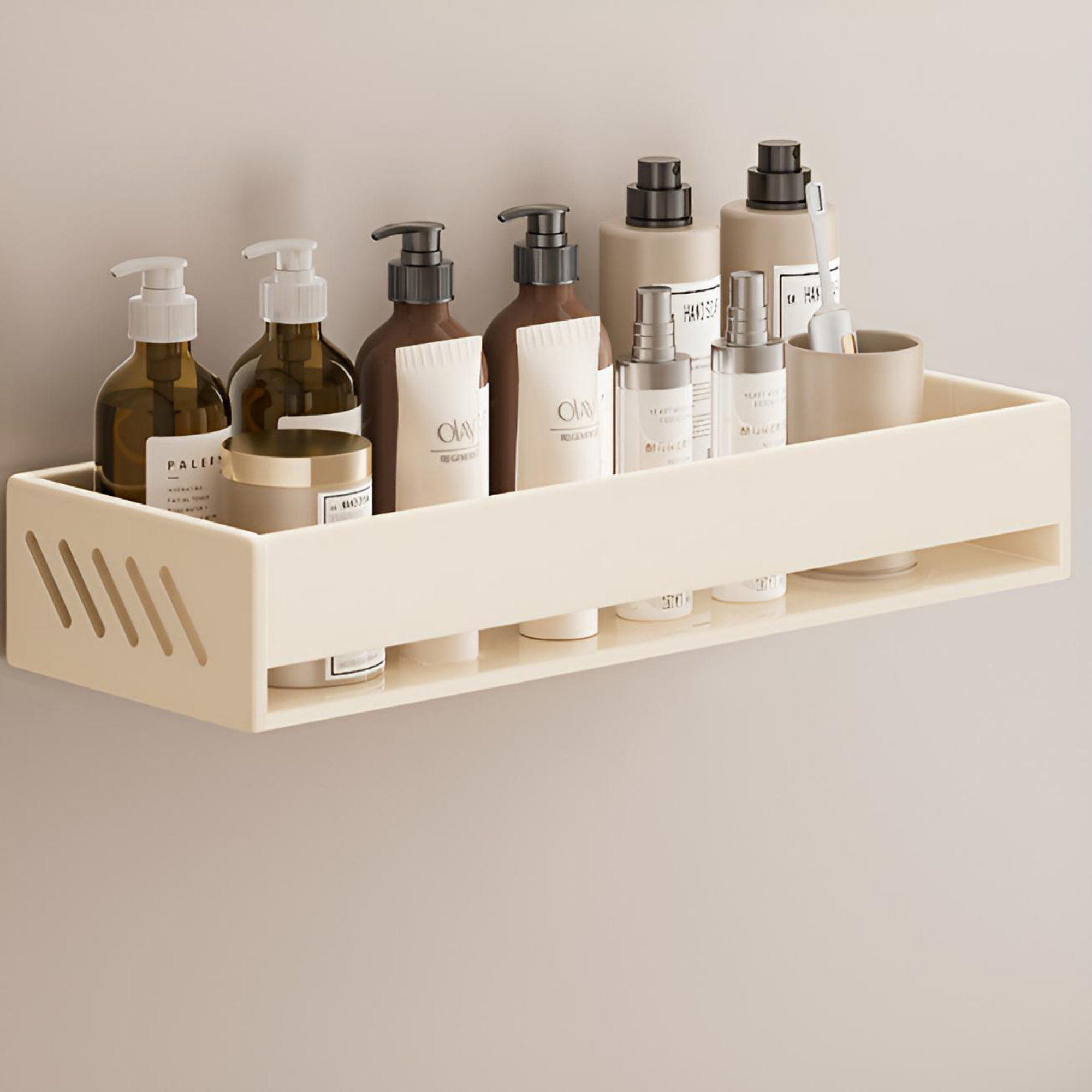 Rebrilliant Non Perforated Bathroom Storage Rack, Bathroom Wall Mounted ...