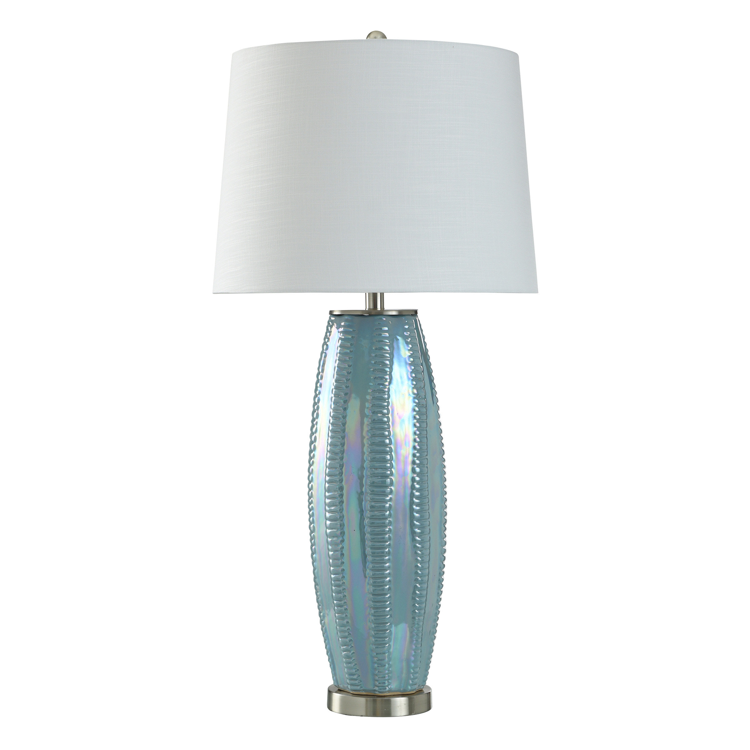House of Hampton Lustre Blue Table Lamp - Brushed Nickel and Blue ...