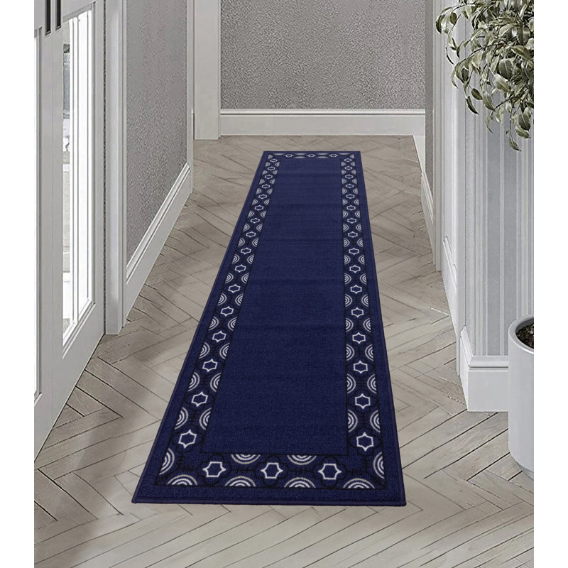 Winston Porter Trellis Bordered Slip Resistant Low Pile Runner Rug ...
