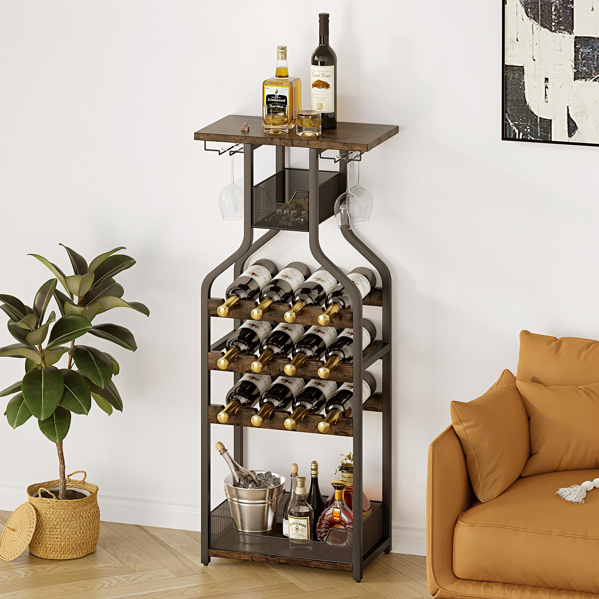House of Hampton® Wine Rack Wine Bottle Holders Stands Freestanding ...