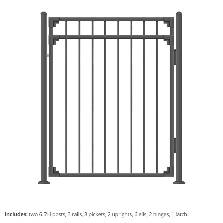 XCEL 60'' H x 48'' W Black Metal Gate & Reviews | Wayfair