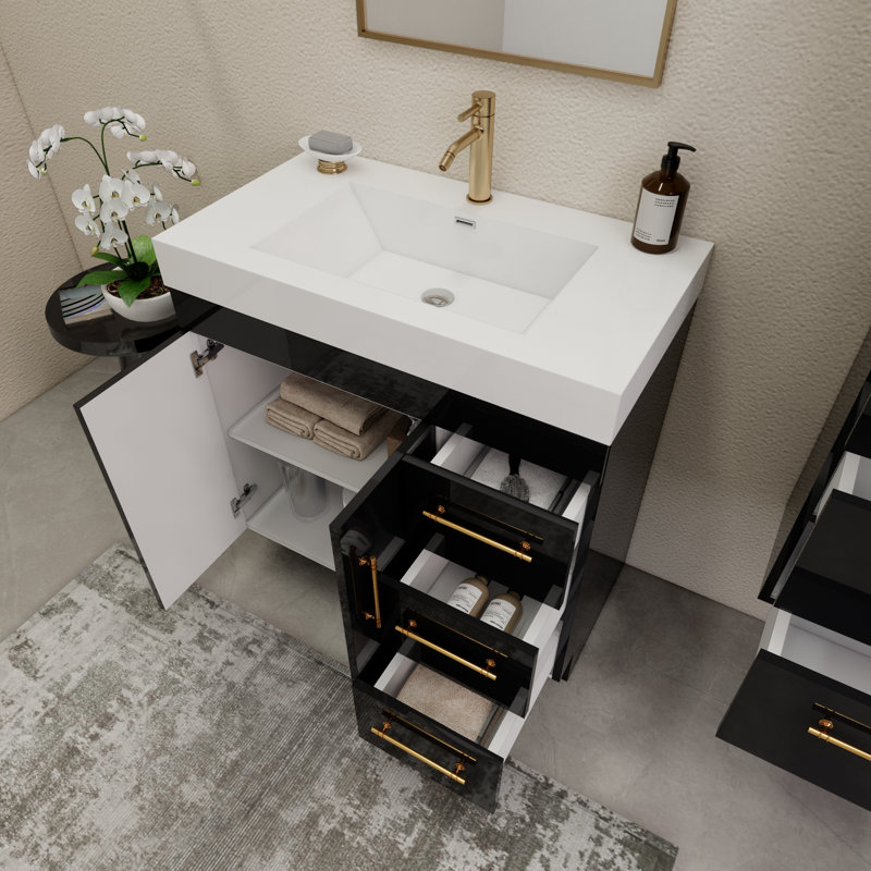 Morenobath 36" Single Bathroom Vanity Set with Drawers and Doors ...
