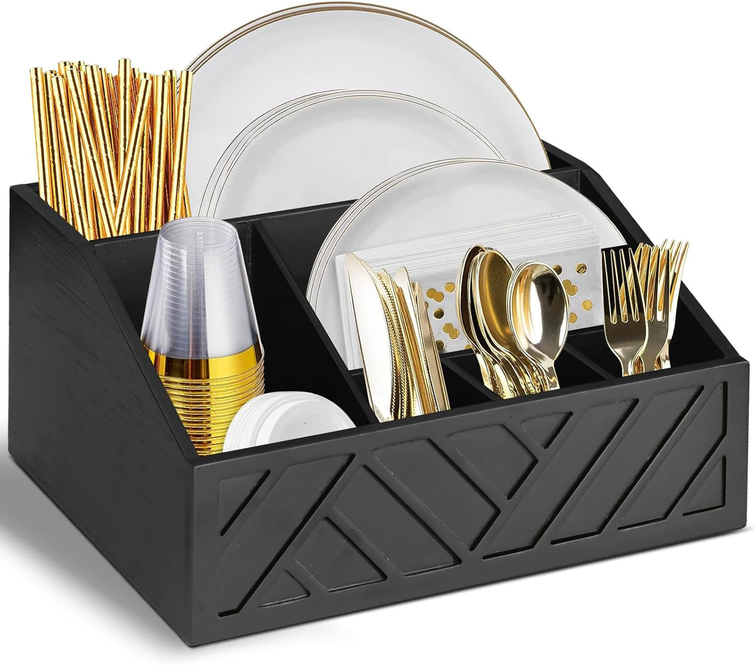Hokku Designs Wood Rustic Silverware Utensil Caddy | Wayfair