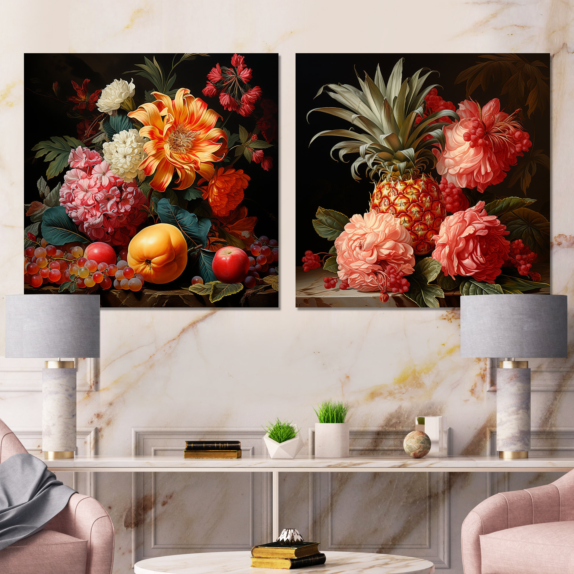 Bay Isle Home™ Renaissance Painting Of A Flowers And Fruit IV - Fruits ...