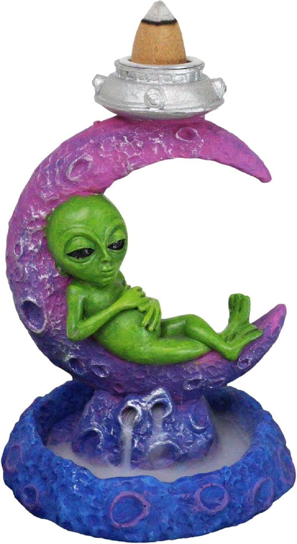 Trinx UFO Green Roswell Alien Sleeping On Crescent Crater Moon Backflow ...