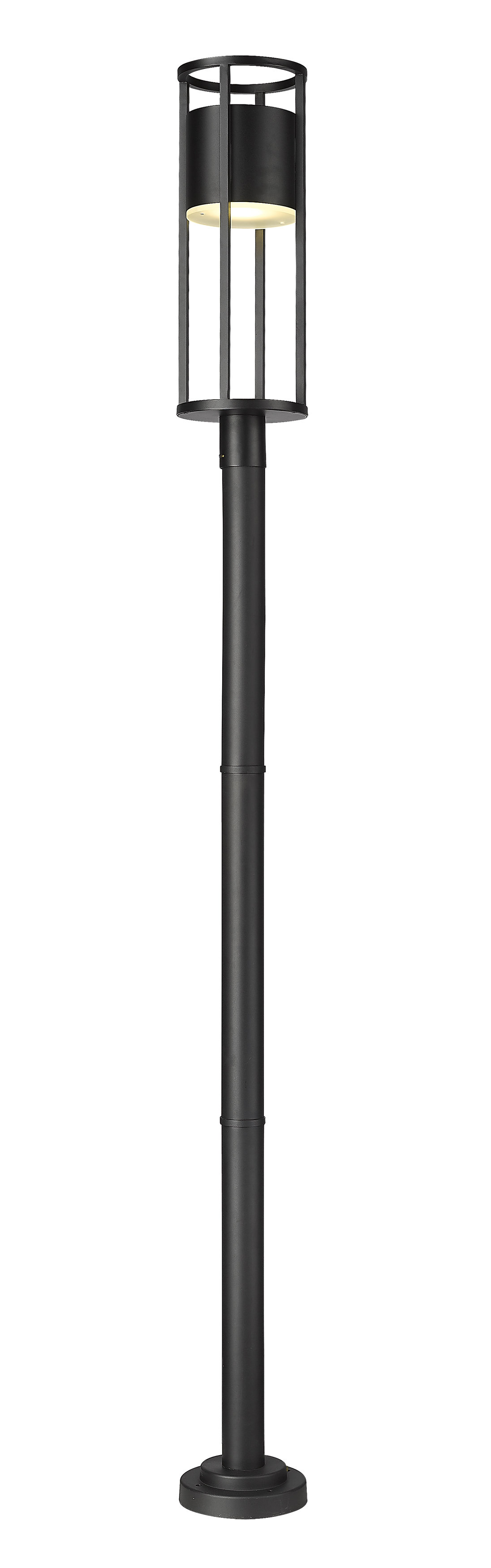 17 Stories Black 1-Light 101.51" H Integrated LED Lamp Post (Full ...