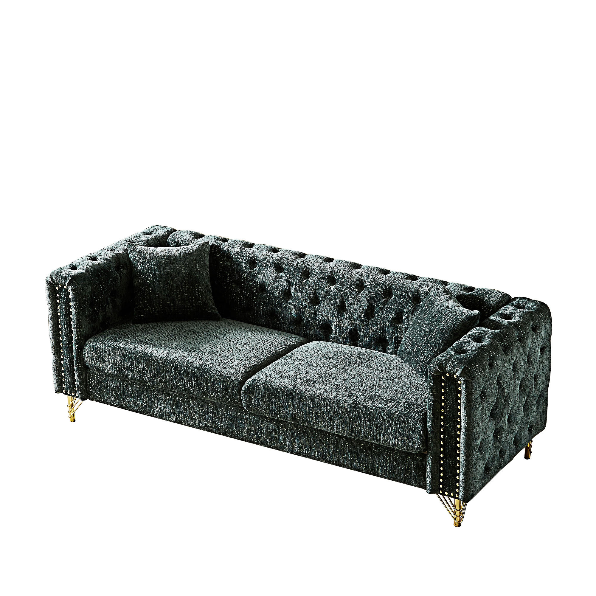 Mercer41 Modern Upholstered Buttons Tufted Sofa | Wayfair