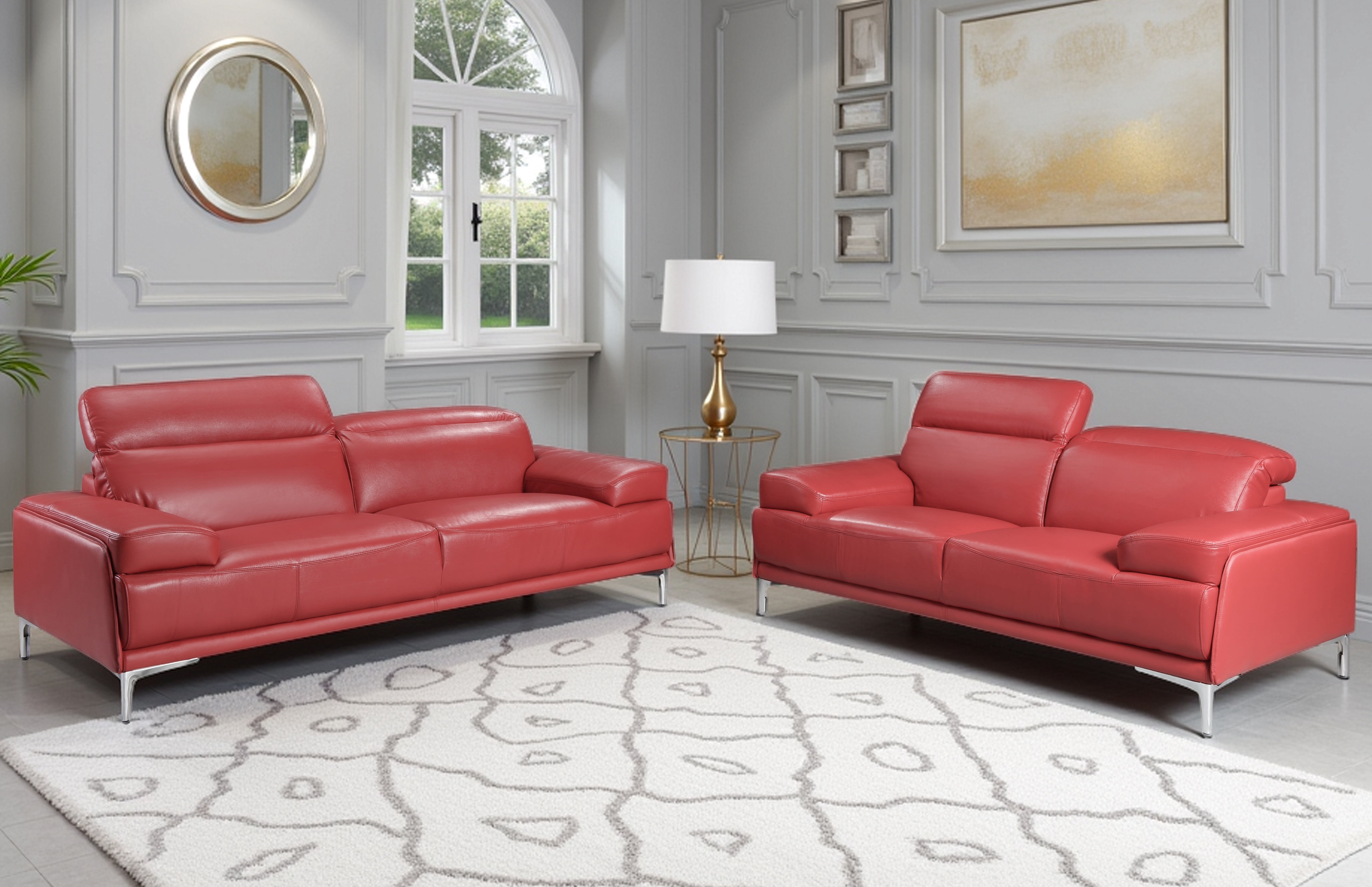 Brayden Studio® Cortrell 2 - Piece Leather Living Room Set | Wayfair