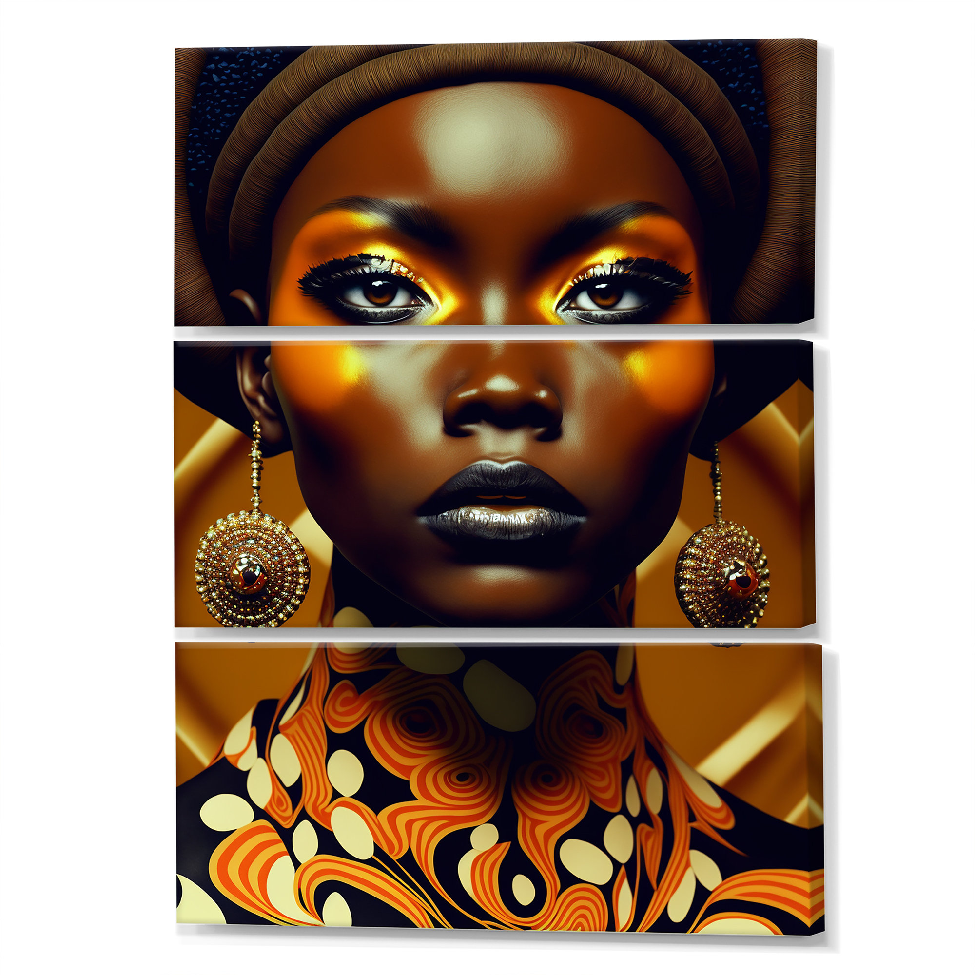 Dakota Fields Exquiste African Woman Design X On Canvas 3 Pieces Print ...