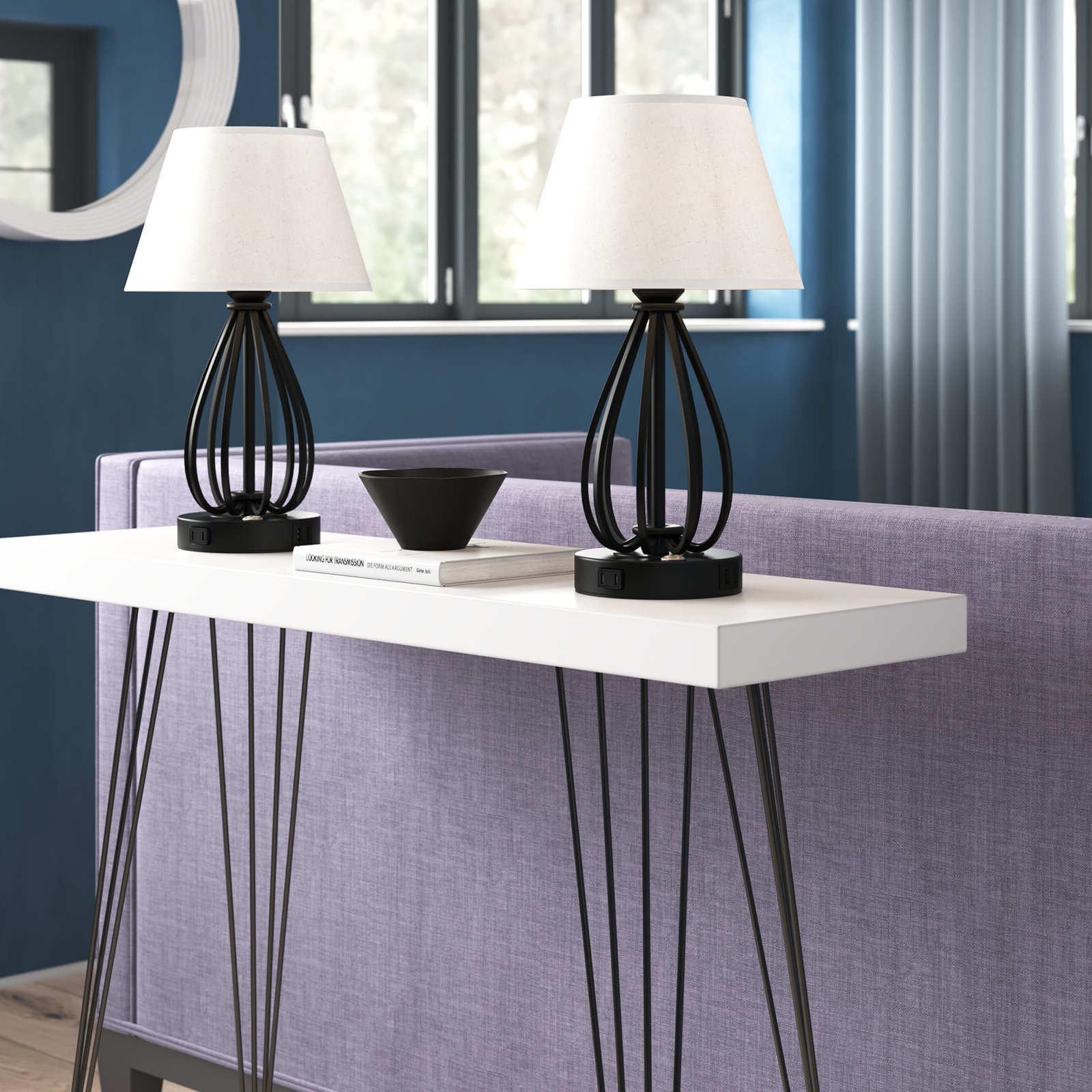 Lark Manor™ Alexander-James Metal USB Table Lamp & Reviews | Wayfair