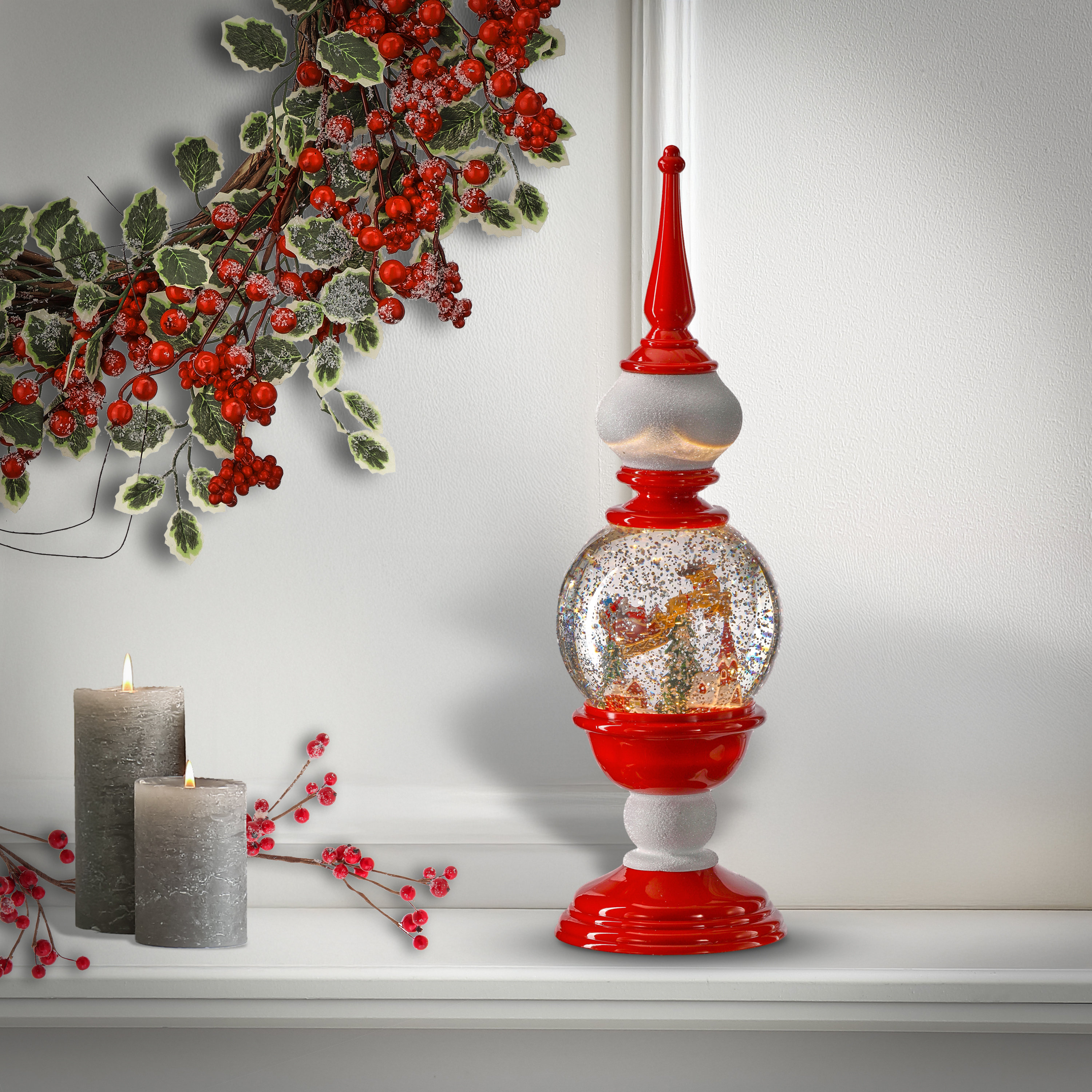 The Holiday Aisle® 16" LED Peppermint Finial Santa With - Wayfair Canada