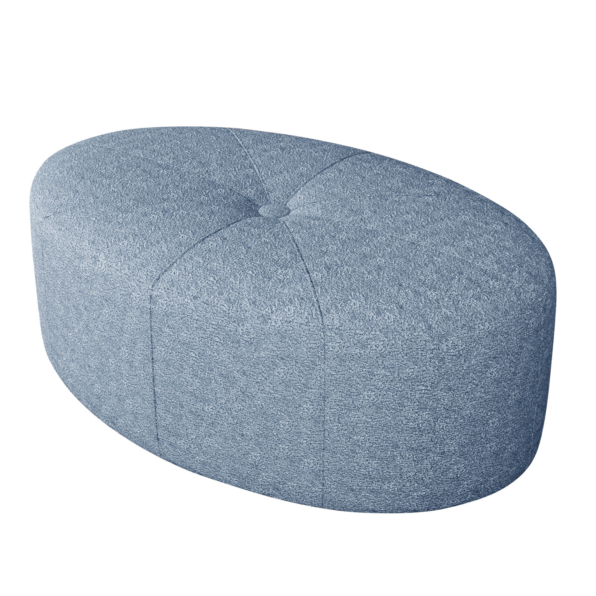 Latitude Run® Chenille Pouf Ottoman, Oval Stuffed Foot Stool With Foam ...