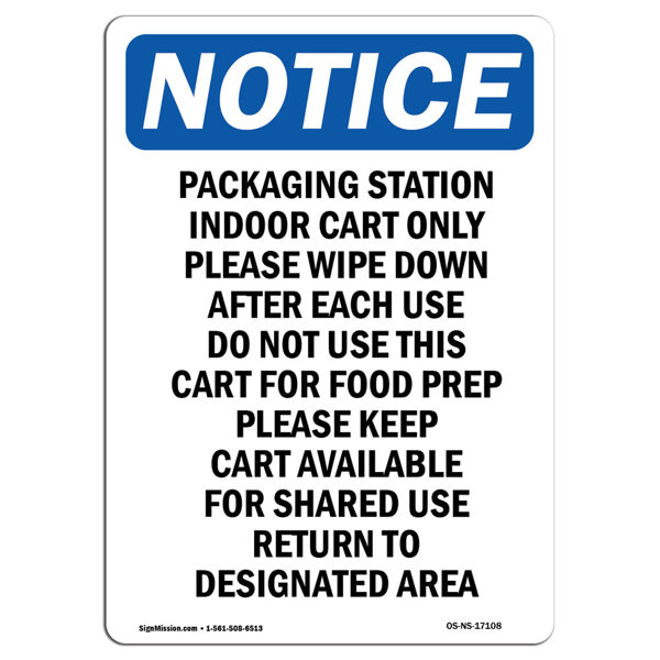 SignMission Packaging Station Indoor Cart Sign | Wayfair