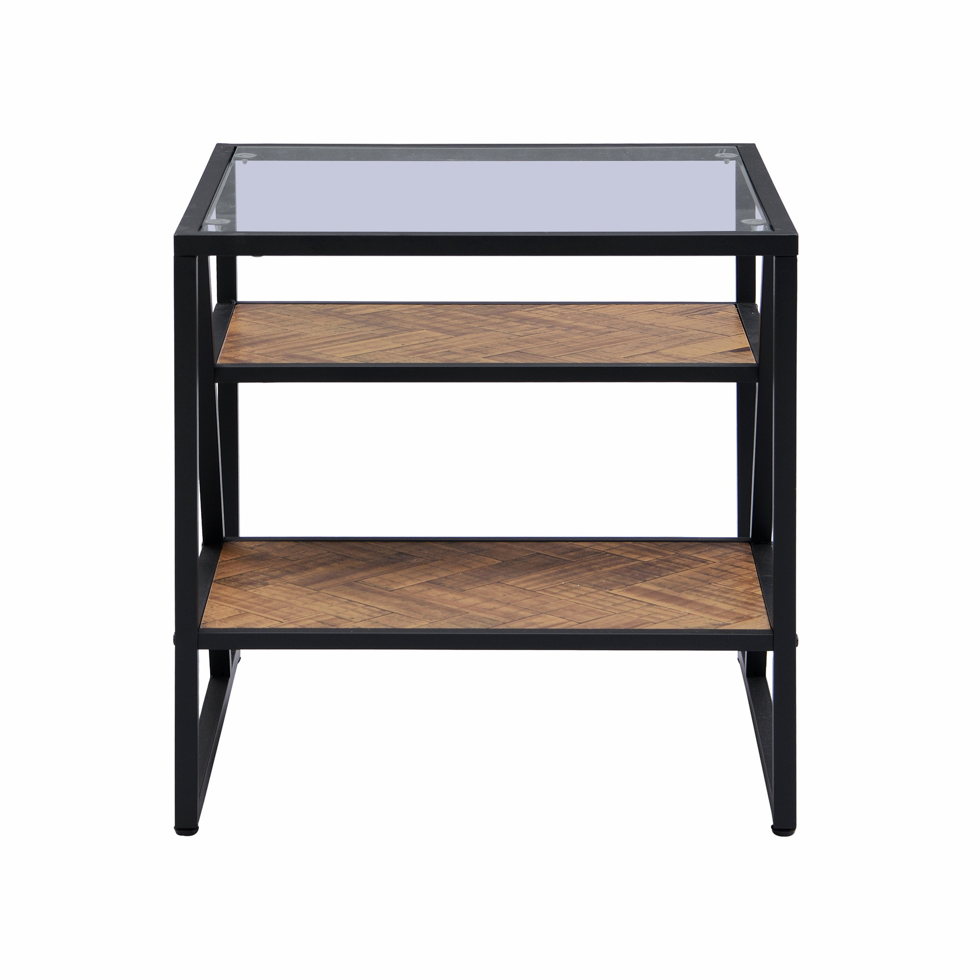 Ivy Bronx Keedyn Glass Top Sled End Table | Wayfair