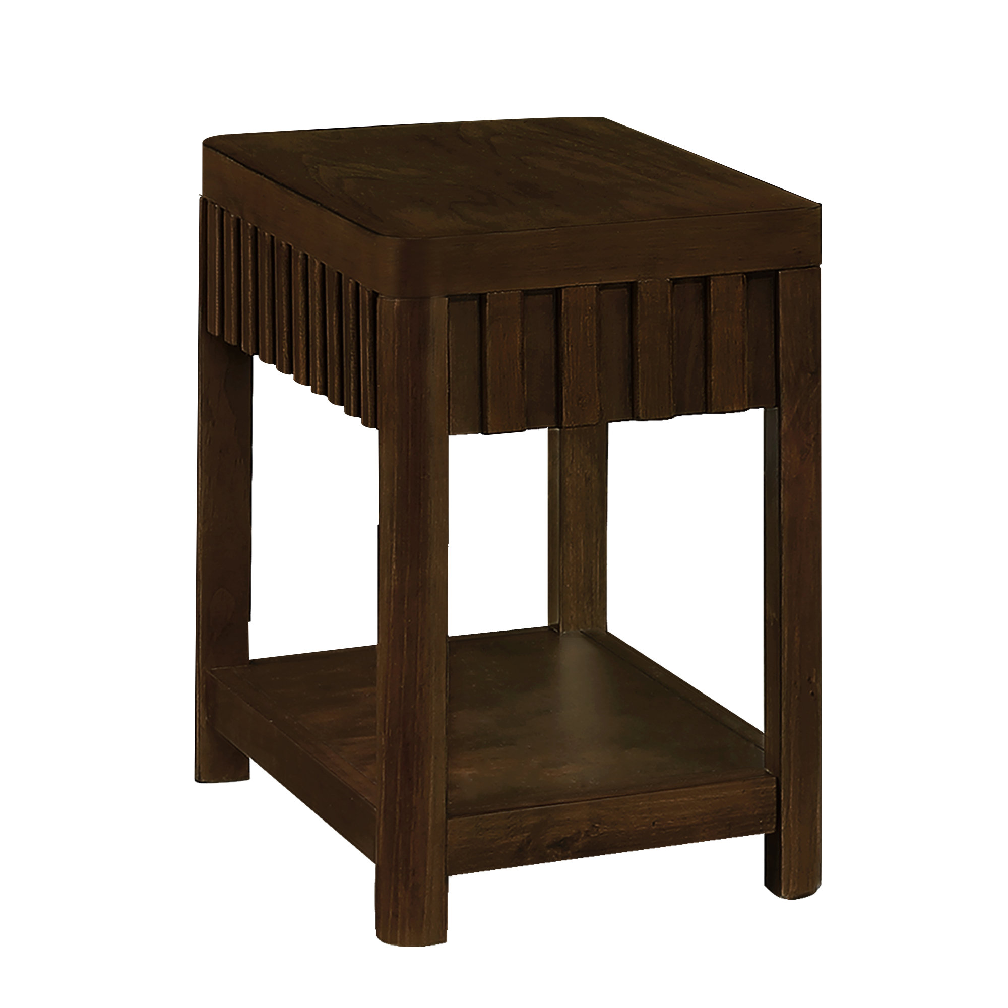Ophelia & Co. " rectangular farmhouse end table: storage shelf, solid ...