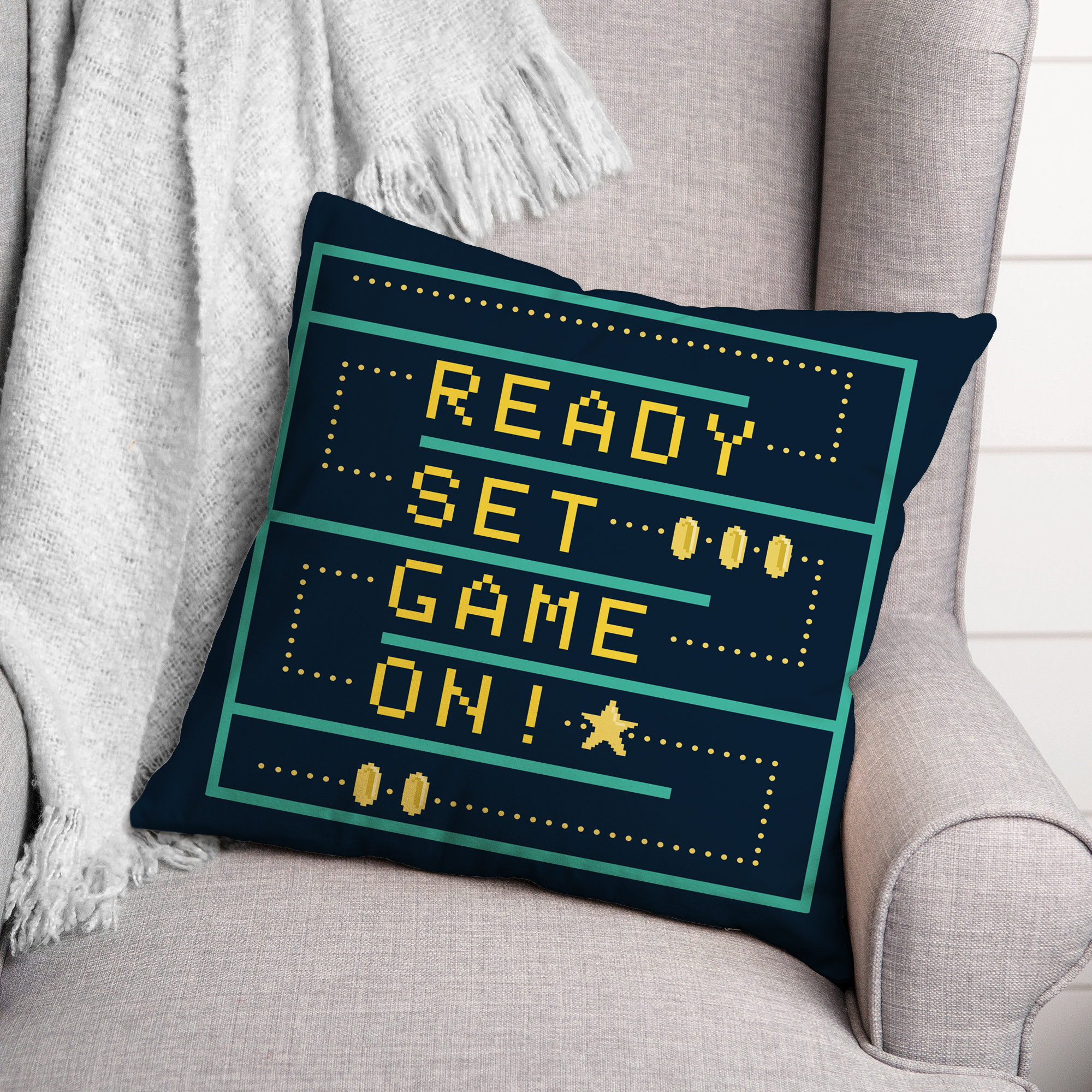 Designs Direct Creative Group Ready Set Game Square Cushion with ...