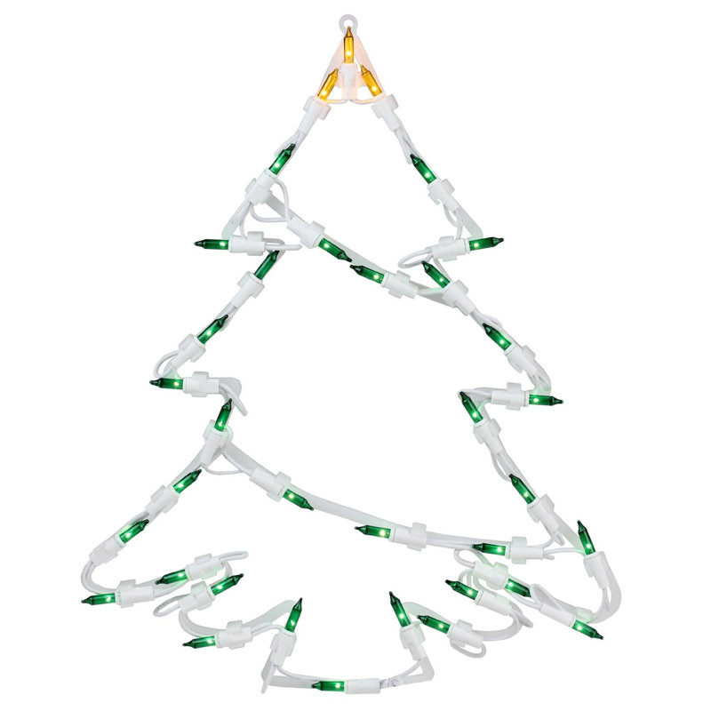 Northlight Seasonal 15" Green and Yellow Lighted Christmas Tree Window ...