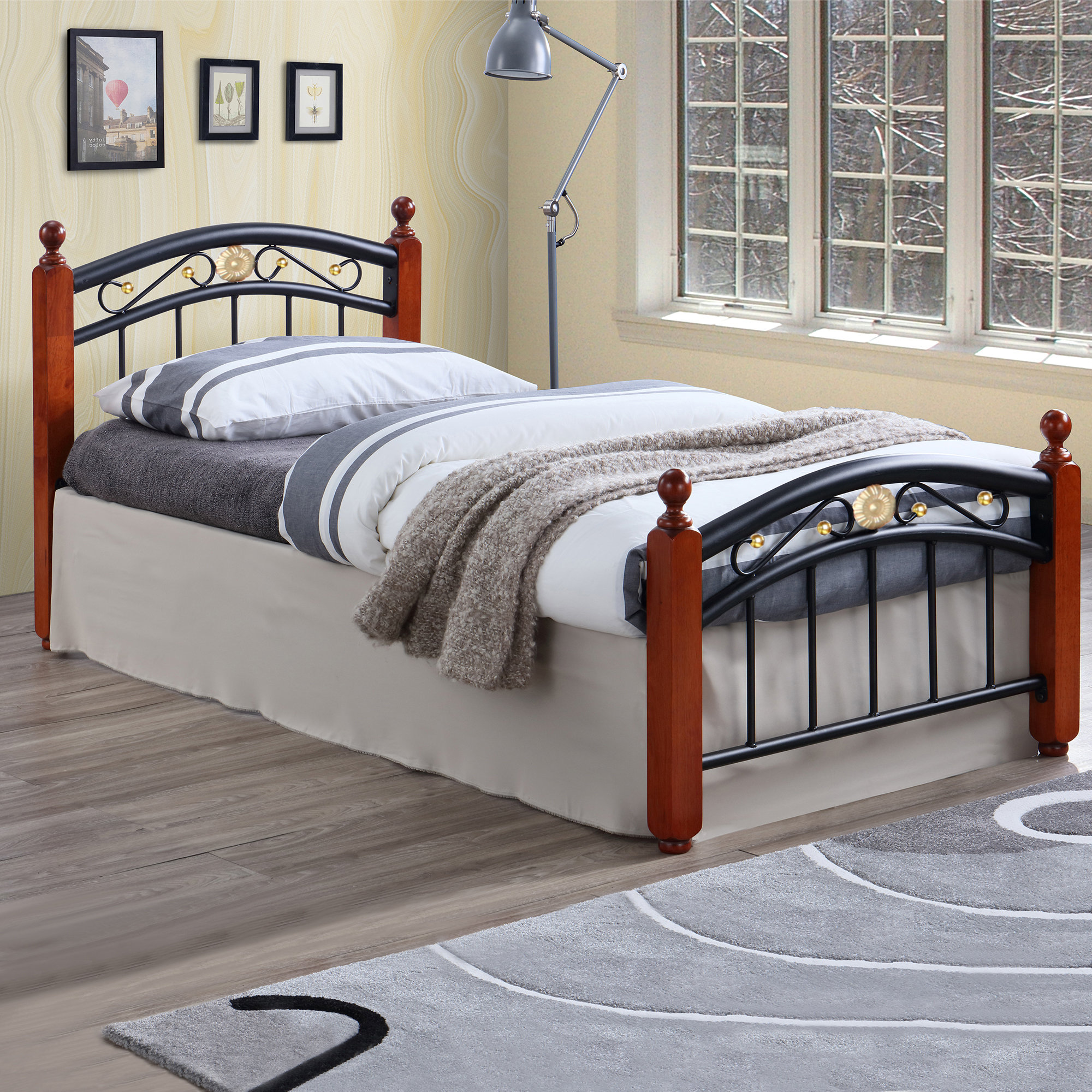 Canora Grey Scharf Leyla Metal Bed Frame With Headboard & Footboard ...