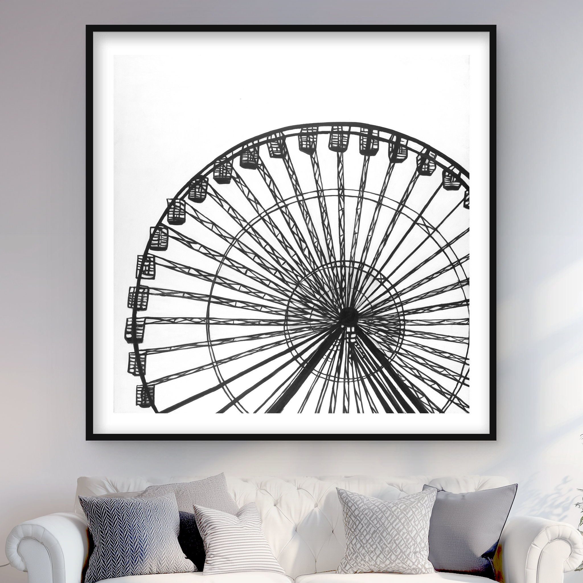 Lark Manor Monochrome Ferris Wheel - Black Hobbies Framed Print | Decor ...